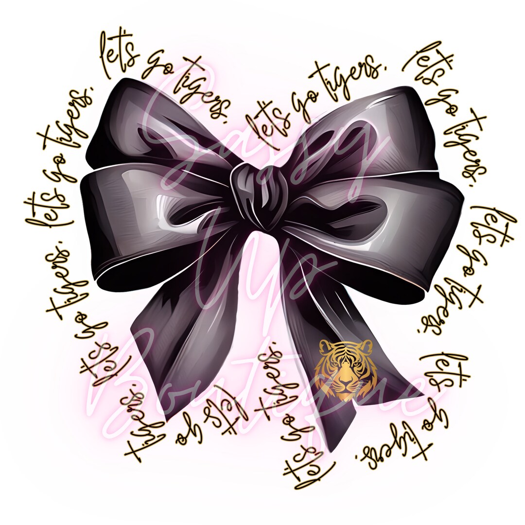 Let's Go Tigers Black Coquette Bow Digital Download PNG JPG SVG - Etsy