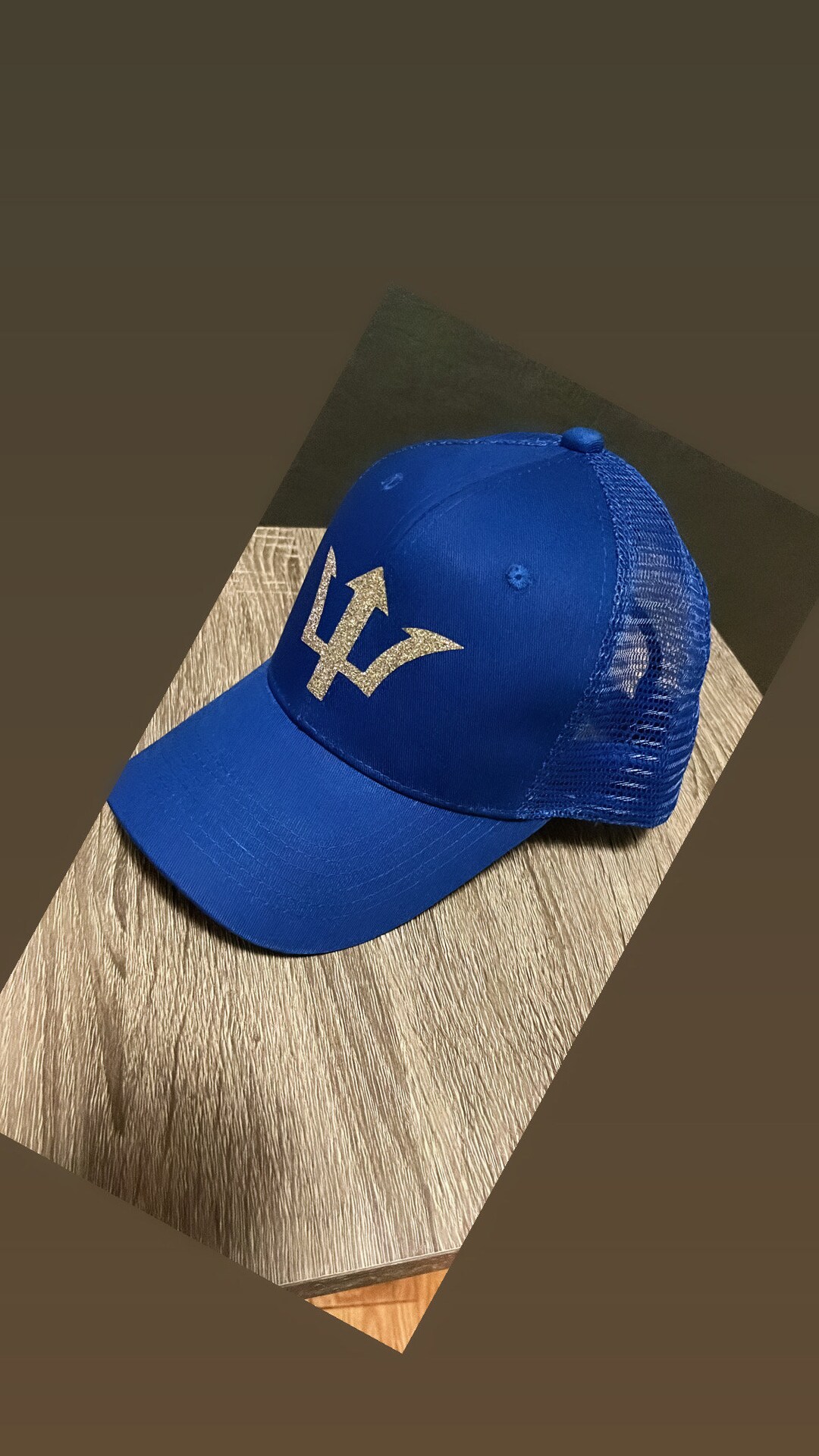 Barbados Trident Hat- Blue Barbados Trident Snap Back Hat. Gold ...