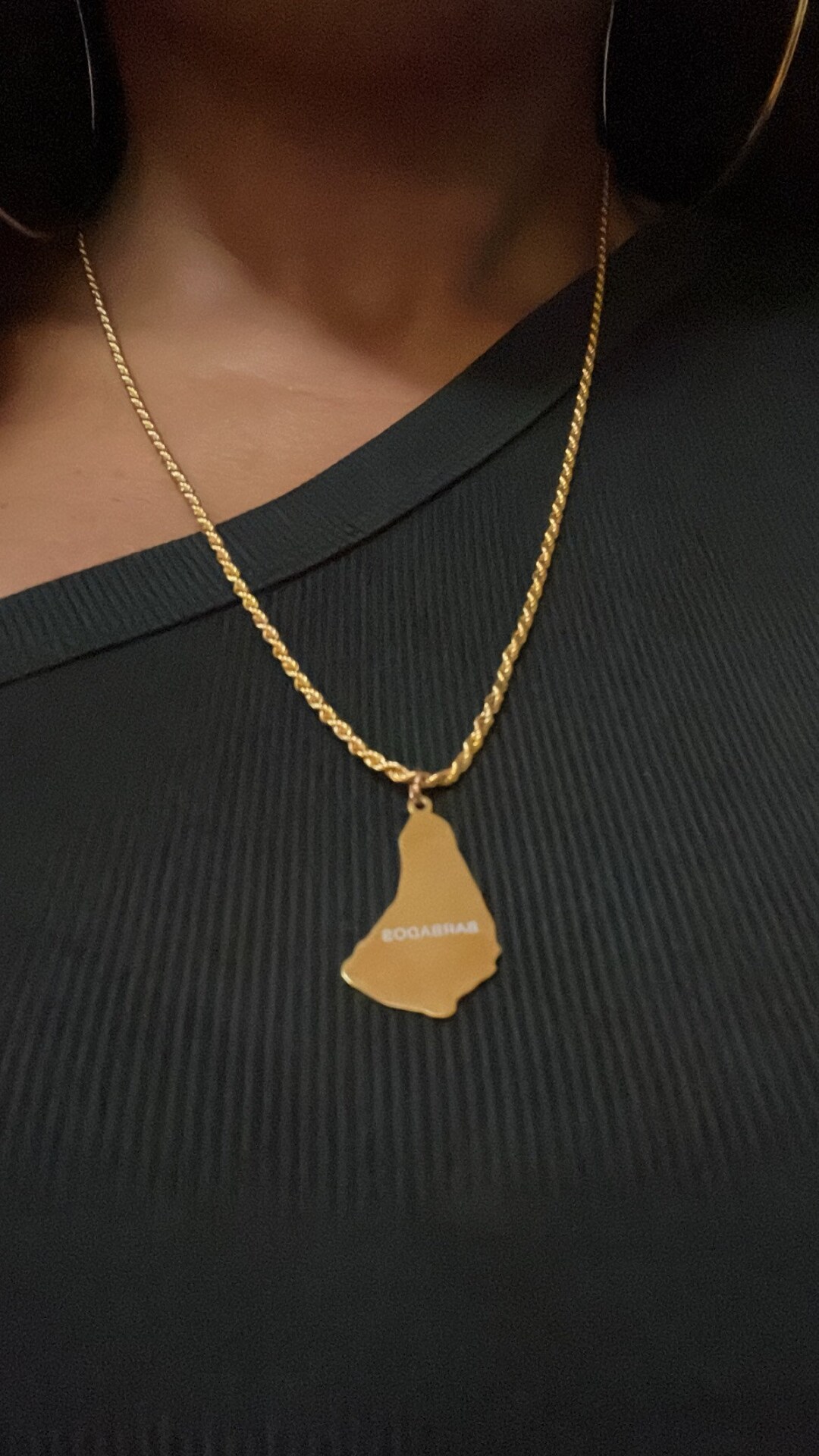 Map of Barbados Necklace|tarnish Free| Gold Stainless Steel Necklace ...