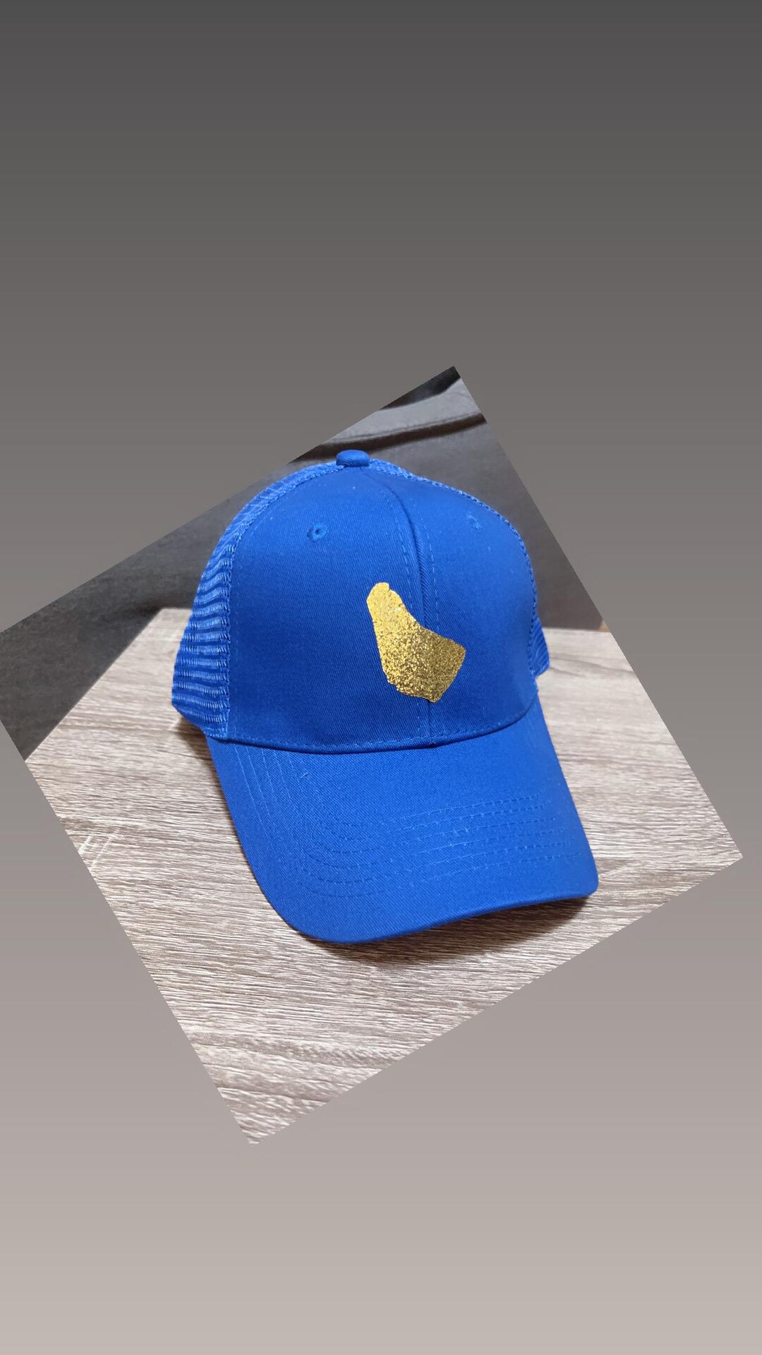 Blue Barbados Map Hat: Gold Snapback Cap - Etsy