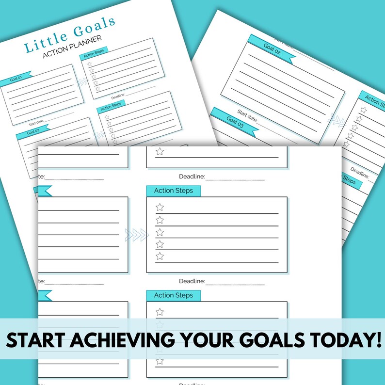 Goal Setting Worksheet, Goal Setting Printable, Goal Setting Plan ...