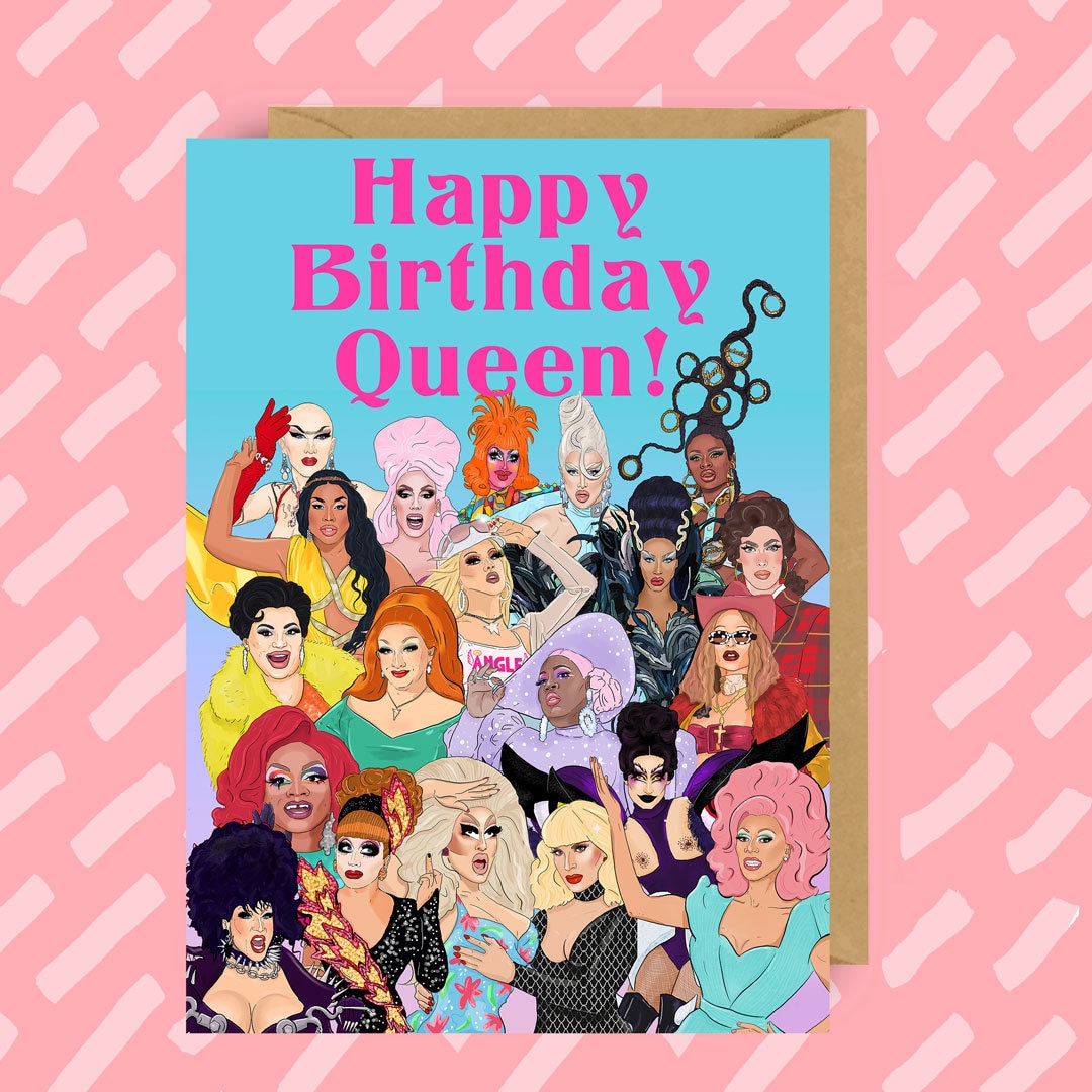 Rupaul's Drag Race Drag Queens Birthday Card LGBT Queer Gay Cards ...
