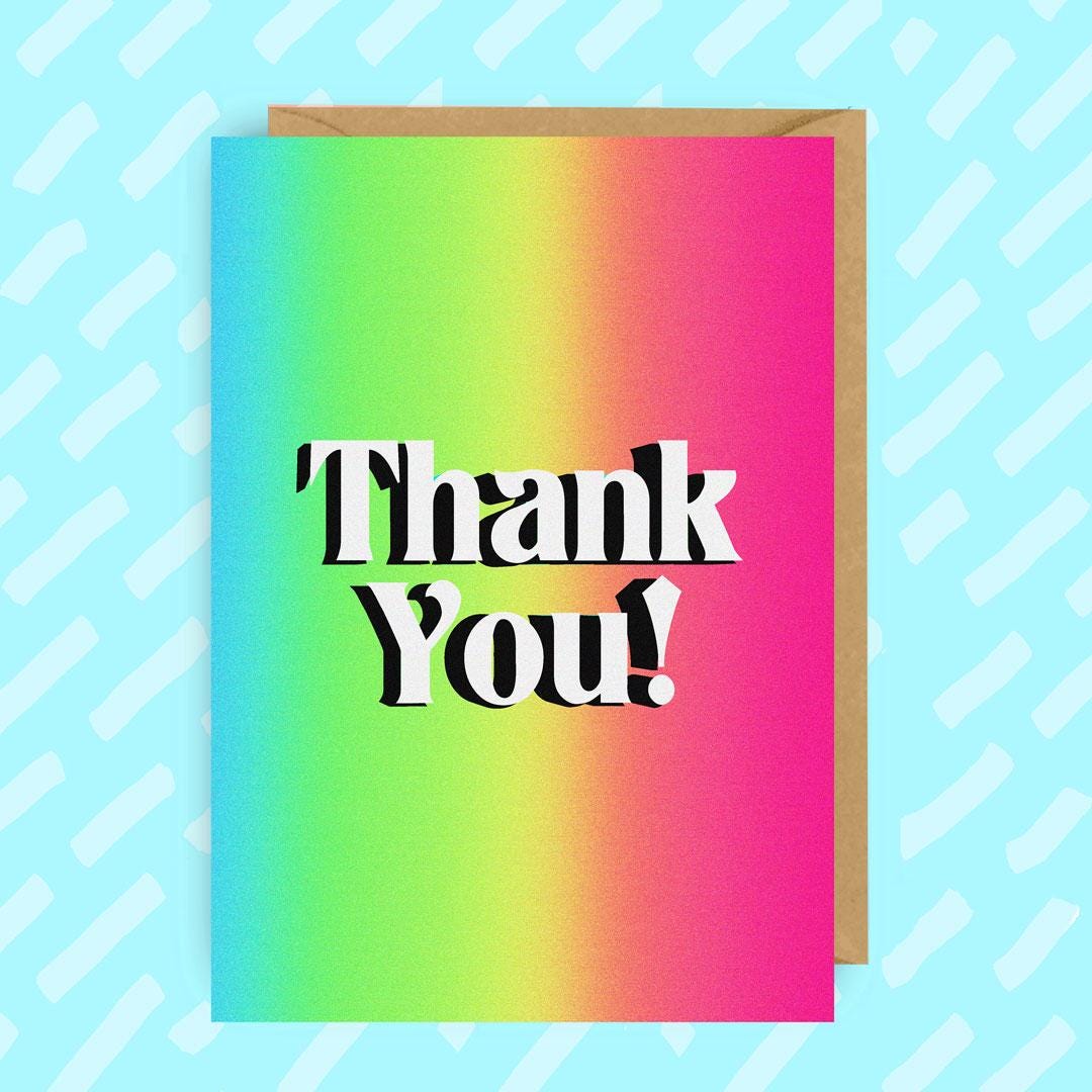 Thank You | Greeting Card | LGBT | LGBTQIA | Gay | Pride - Etsy