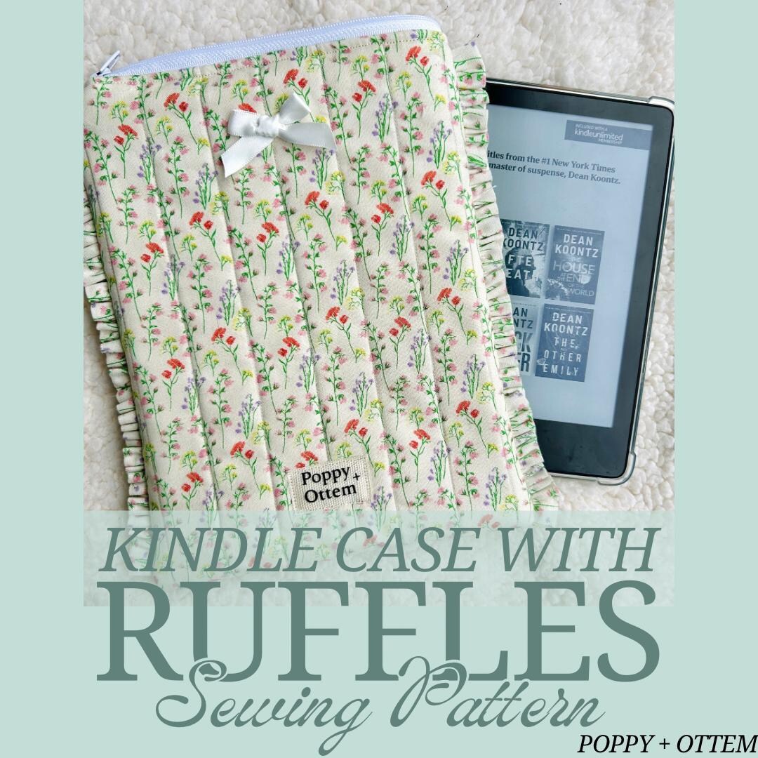 DIGITAL DOWNLOAD | Ruffled Kindle Case Sewing Pattern With Zipper: DIY ...