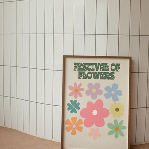 Festival of Flowers | DIGITAL DOWNLOAD | Retro Vintage Groovy Decor ...