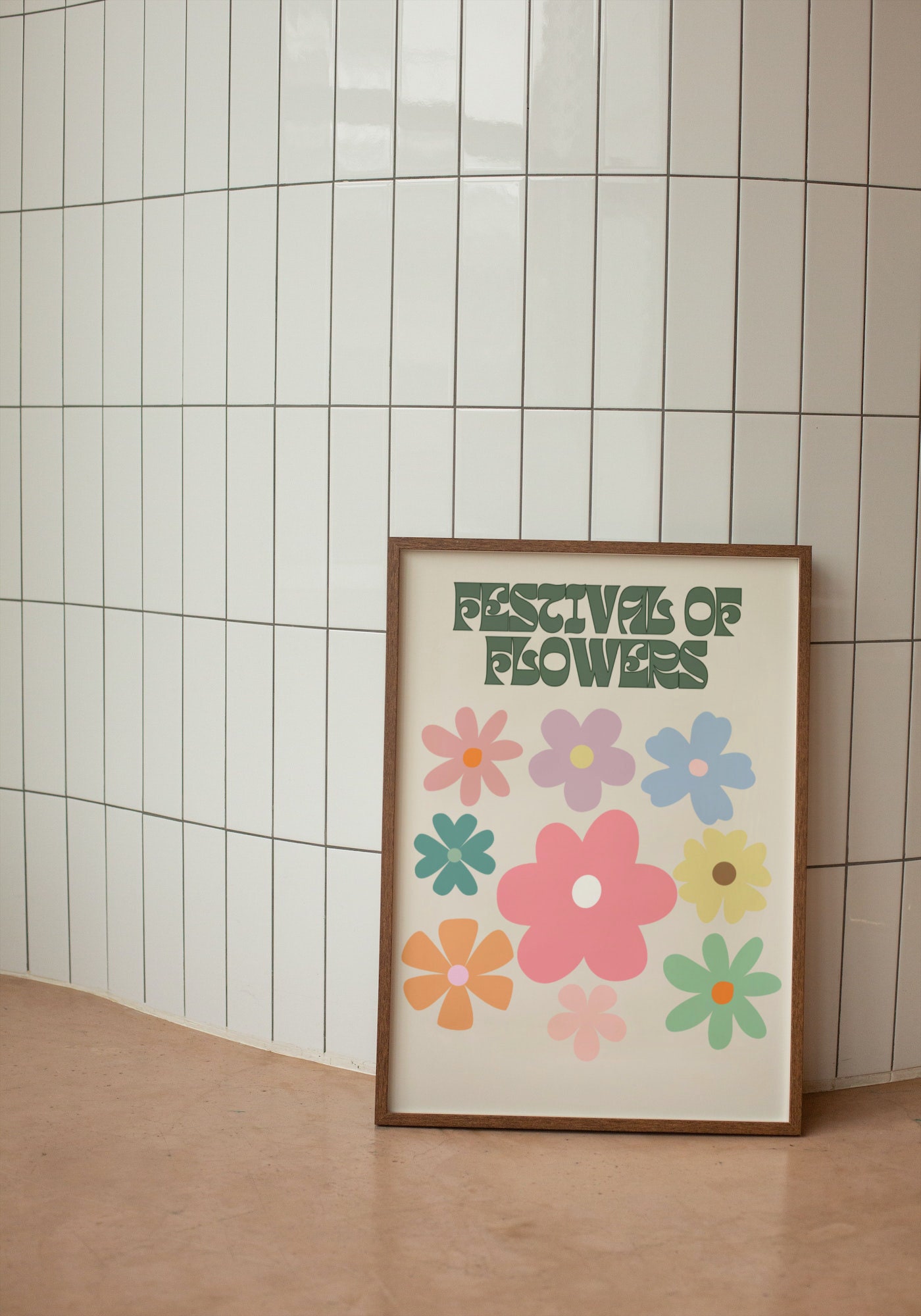 Festival of Flowers | DIGITAL DOWNLOAD | Retro Vintage Groovy Decor ...