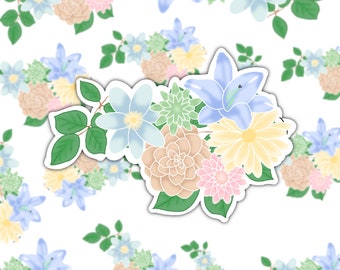 Flower Bouquet Sticker Fresh Cut Flowers Label Floral - Etsy