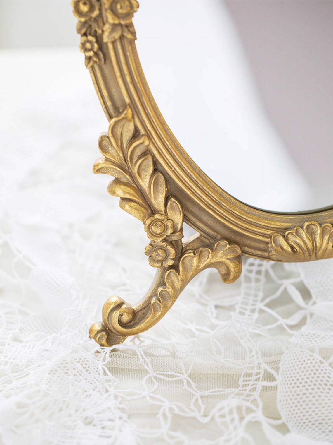 Baroque Rococo Bow Gold Retro Vintage Frame Mirror Oval Home - Etsy