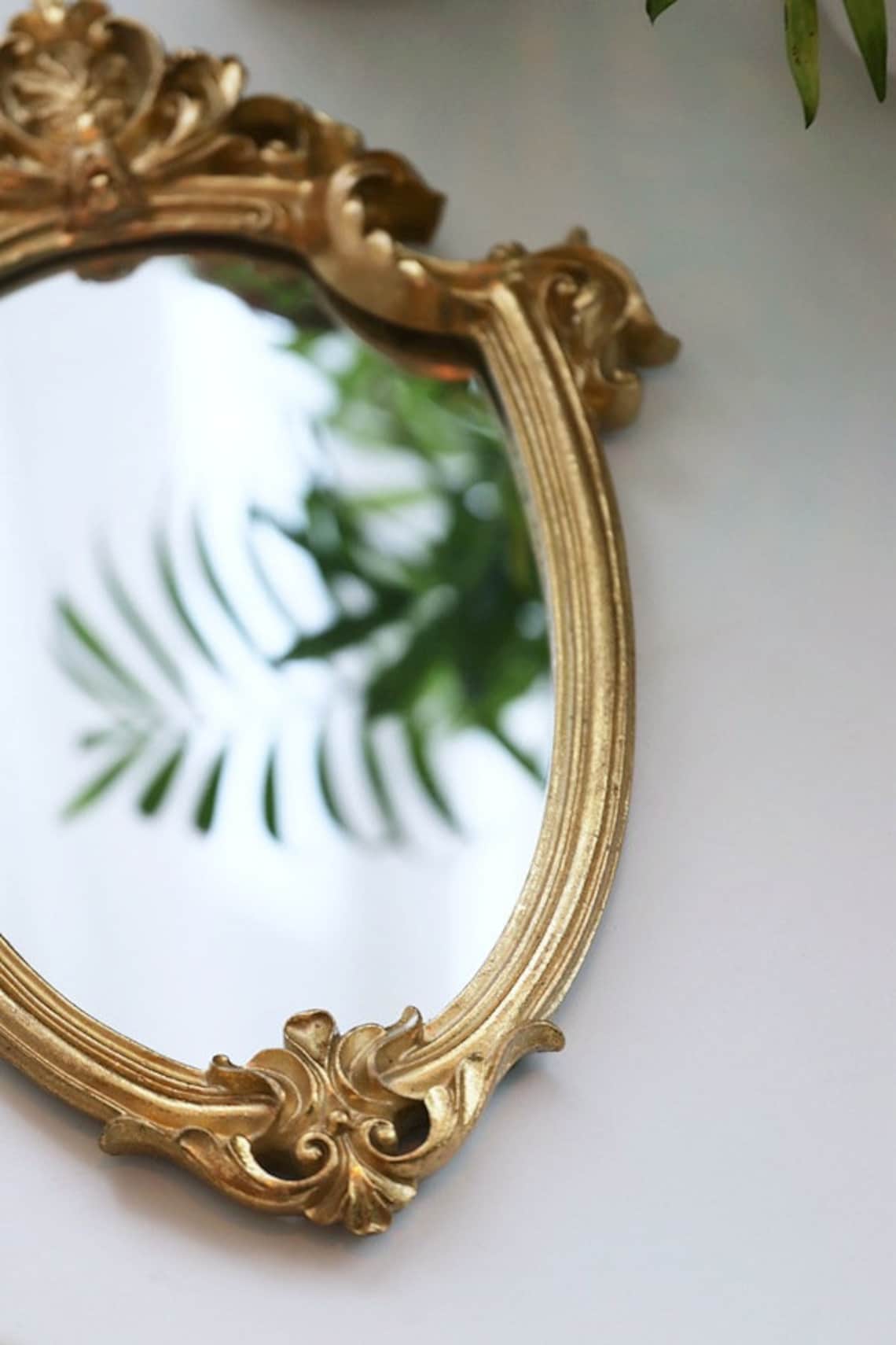 Baroque Rococo Bow Gold Retro Vintage Frame Mirror Oval Home - Etsy
