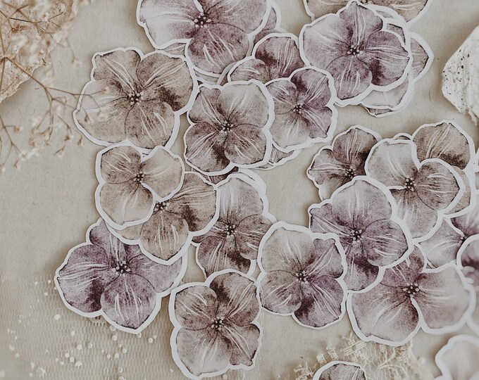 Stickers Flower Stickers Watercolor Flowers Flowers Cut Outs Journal ...