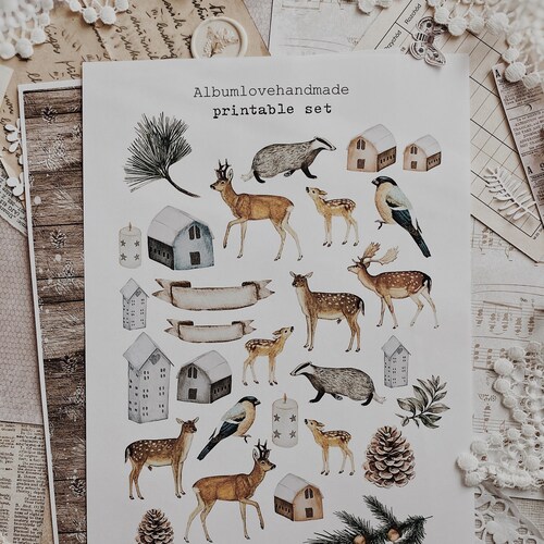 Printable A4 8.5x11 Winter Theme Forest Theme Digital - Etsy