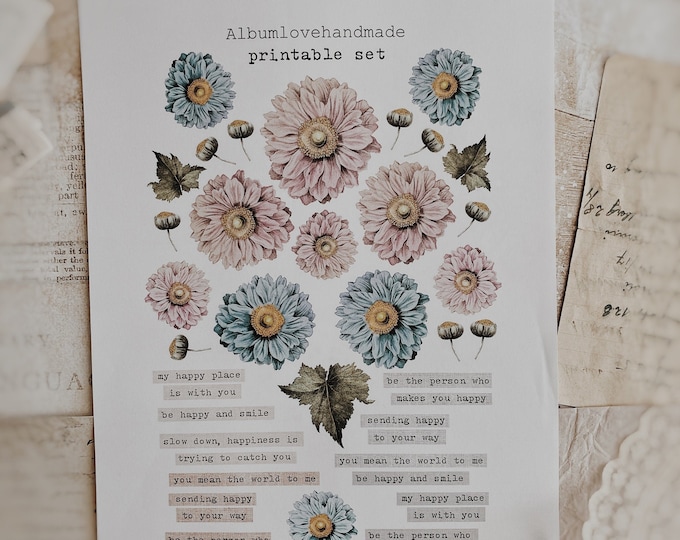Printable | A4, 8.5x11 | Labels | Digital | Floral | Instant Download ...