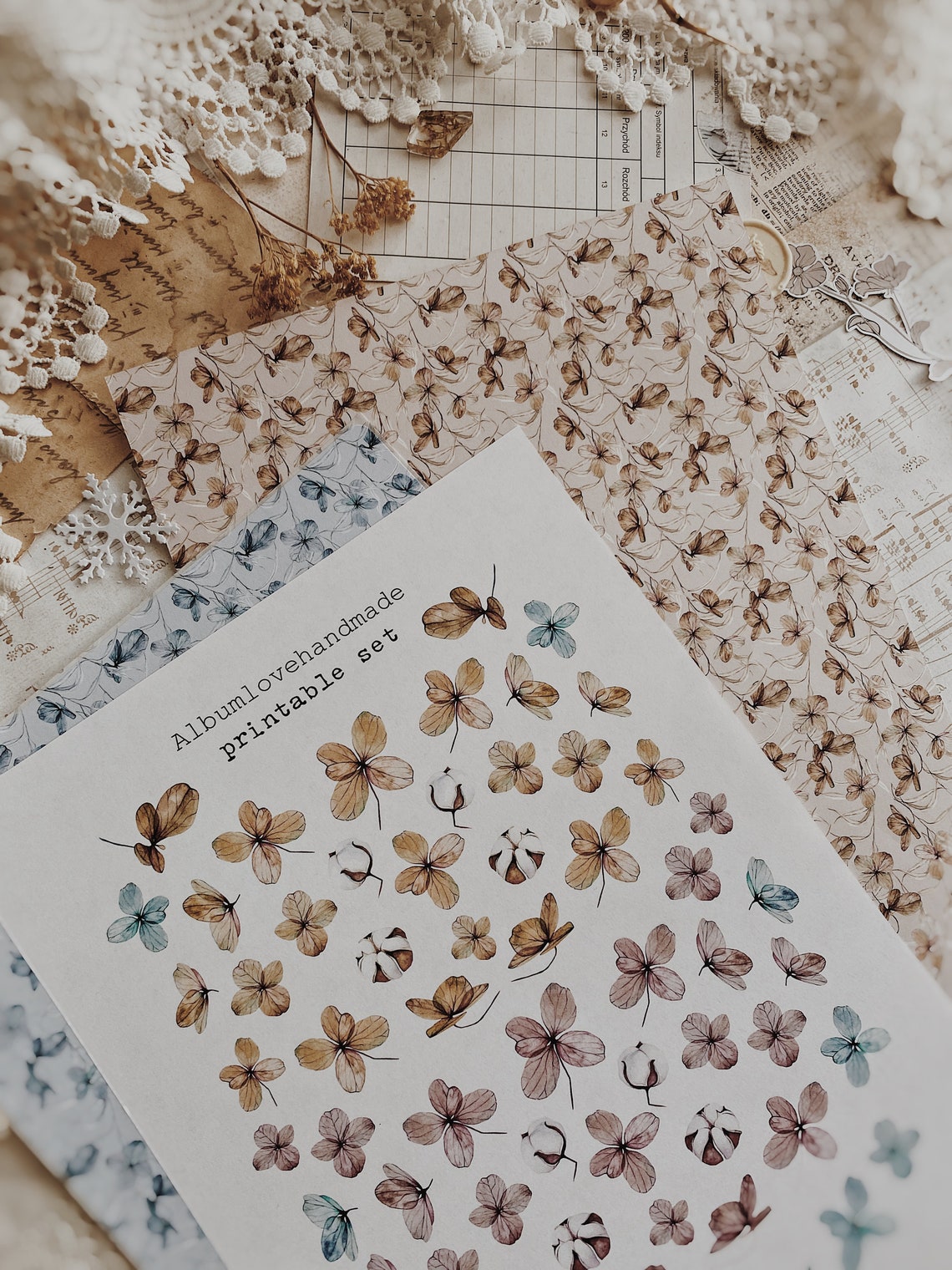 Printable A4 8.5x11 Hydrangea Theme Digital Instant - Etsy