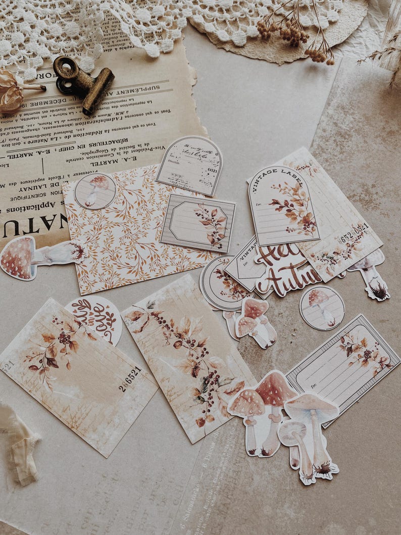 Printable | A4, 8.5x11 | Autumn Forest Theme | Collage Elements ...