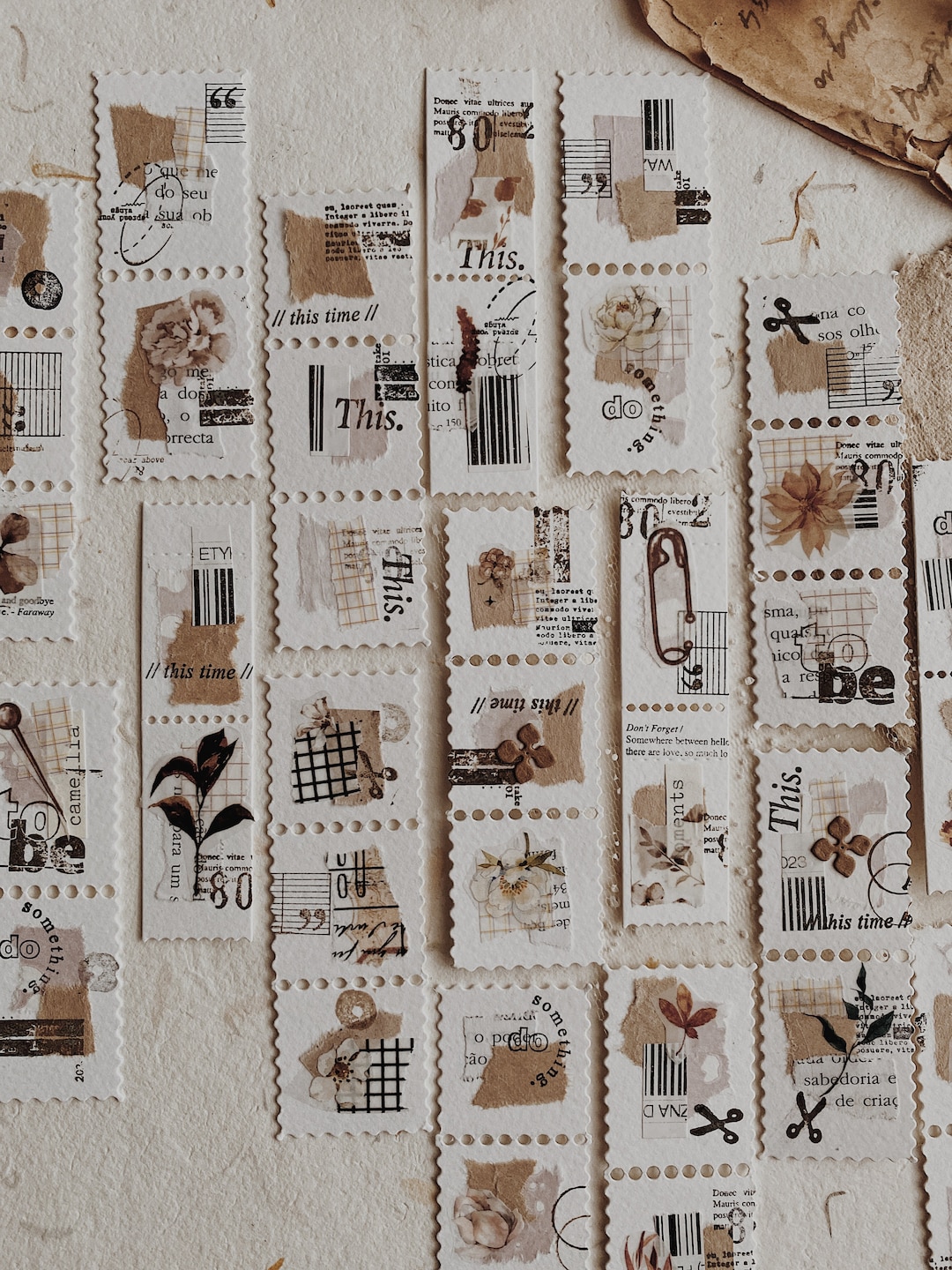 Faux Postal Stamp Collages Mini Collages Journal Collages Journal ...