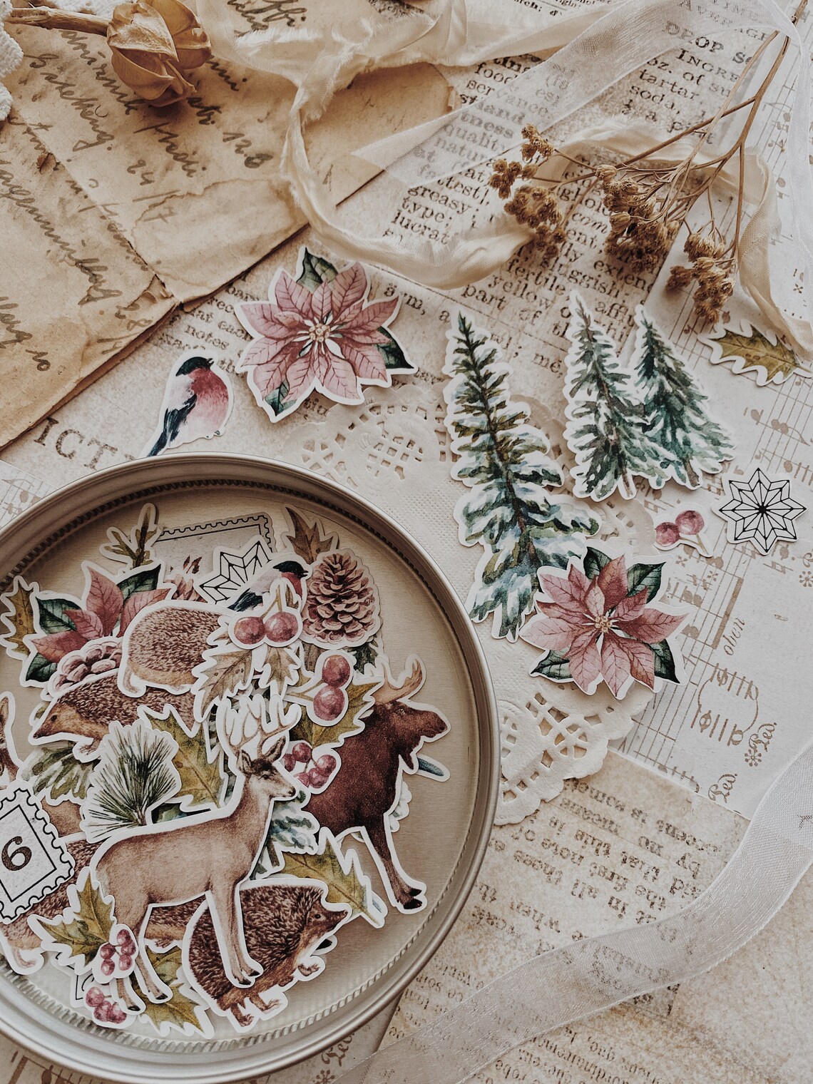 Printable A4 8.5x11 Winter Theme Forest Theme Digital - Etsy