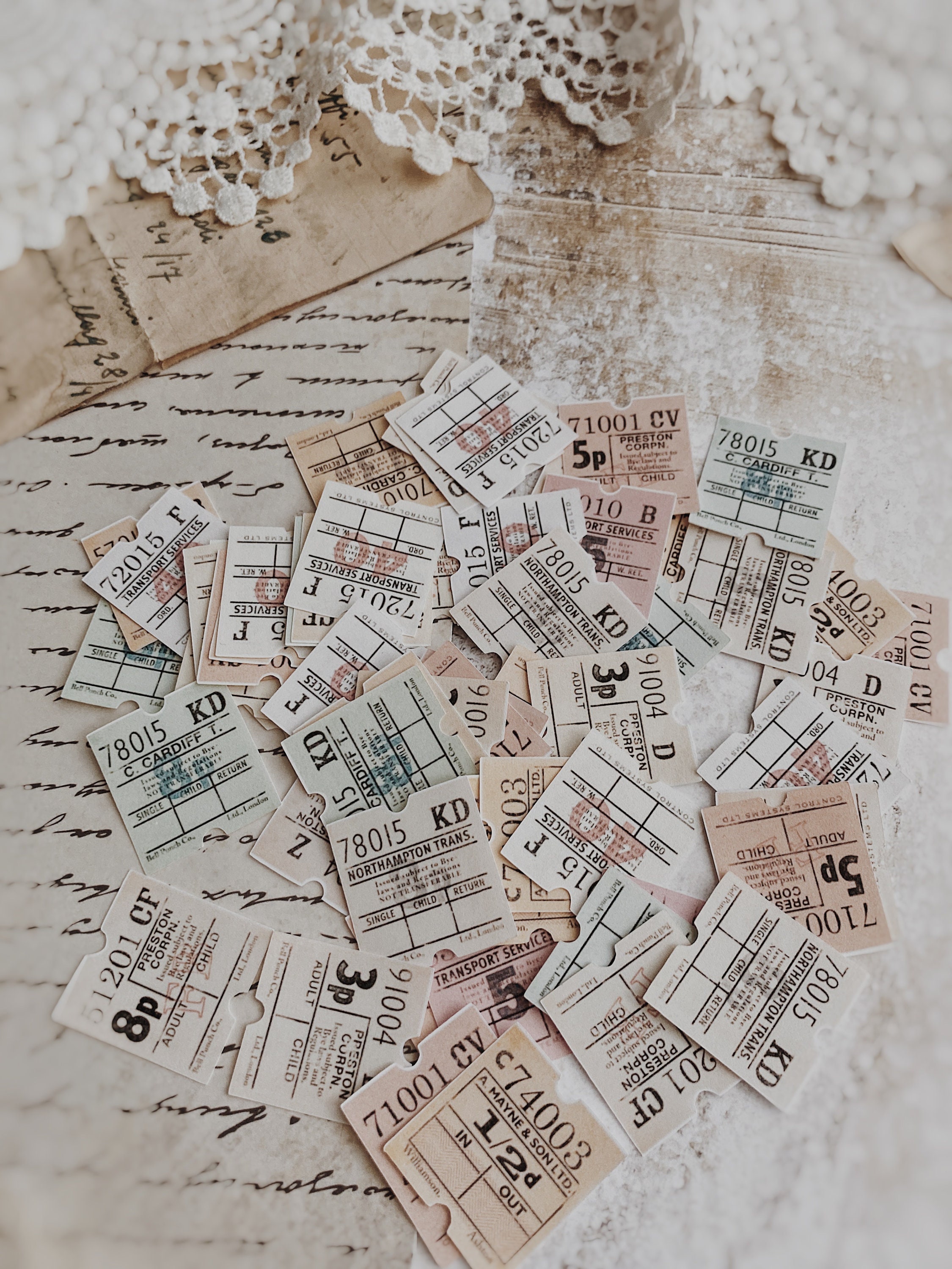 Stickers Tickets Vintage Tickets Mixed Set 20 Pieces - Etsy