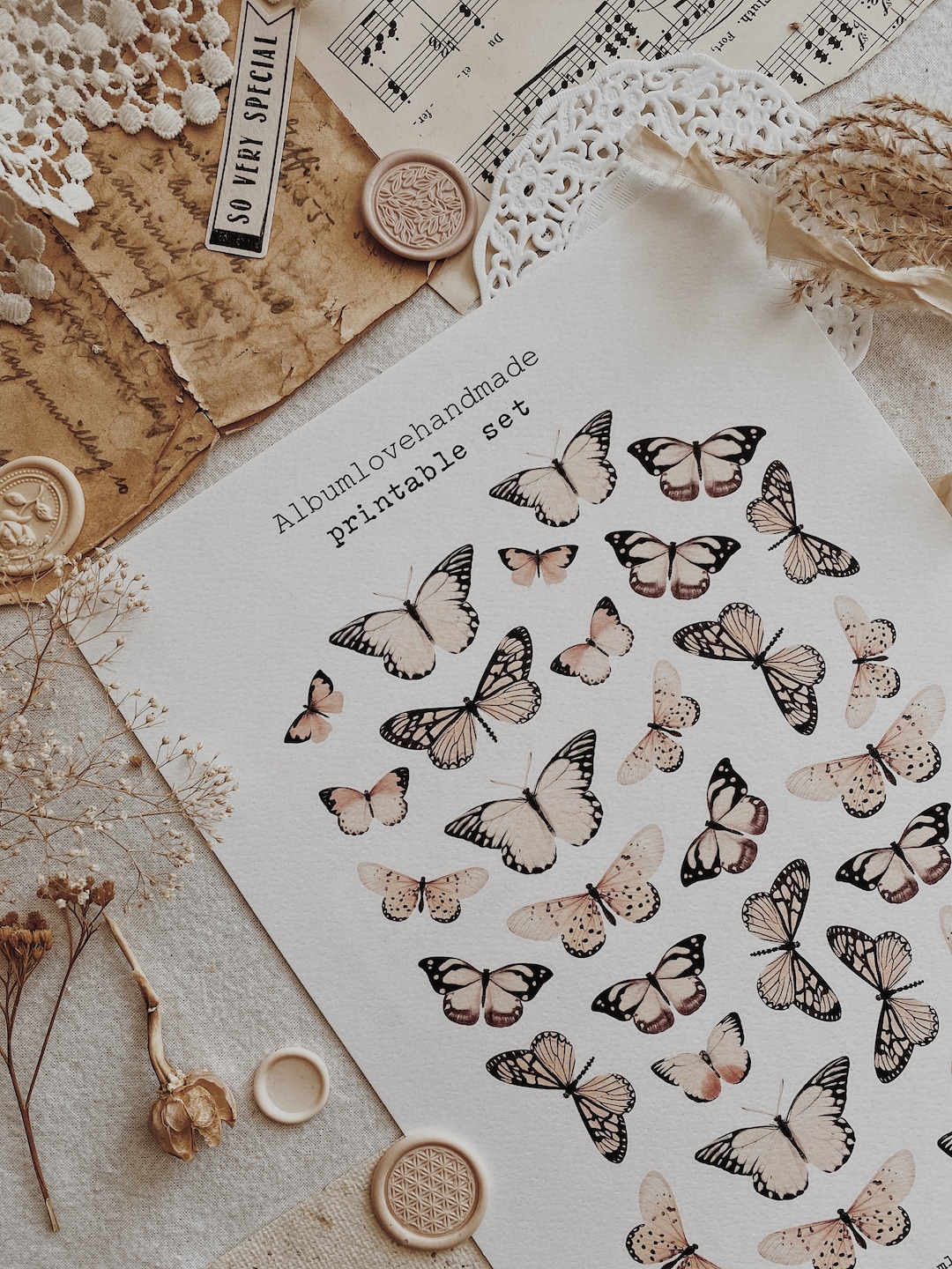Printable | A4, 8.5x11 | Butterflies Ver.03 | Printable Stickers ...