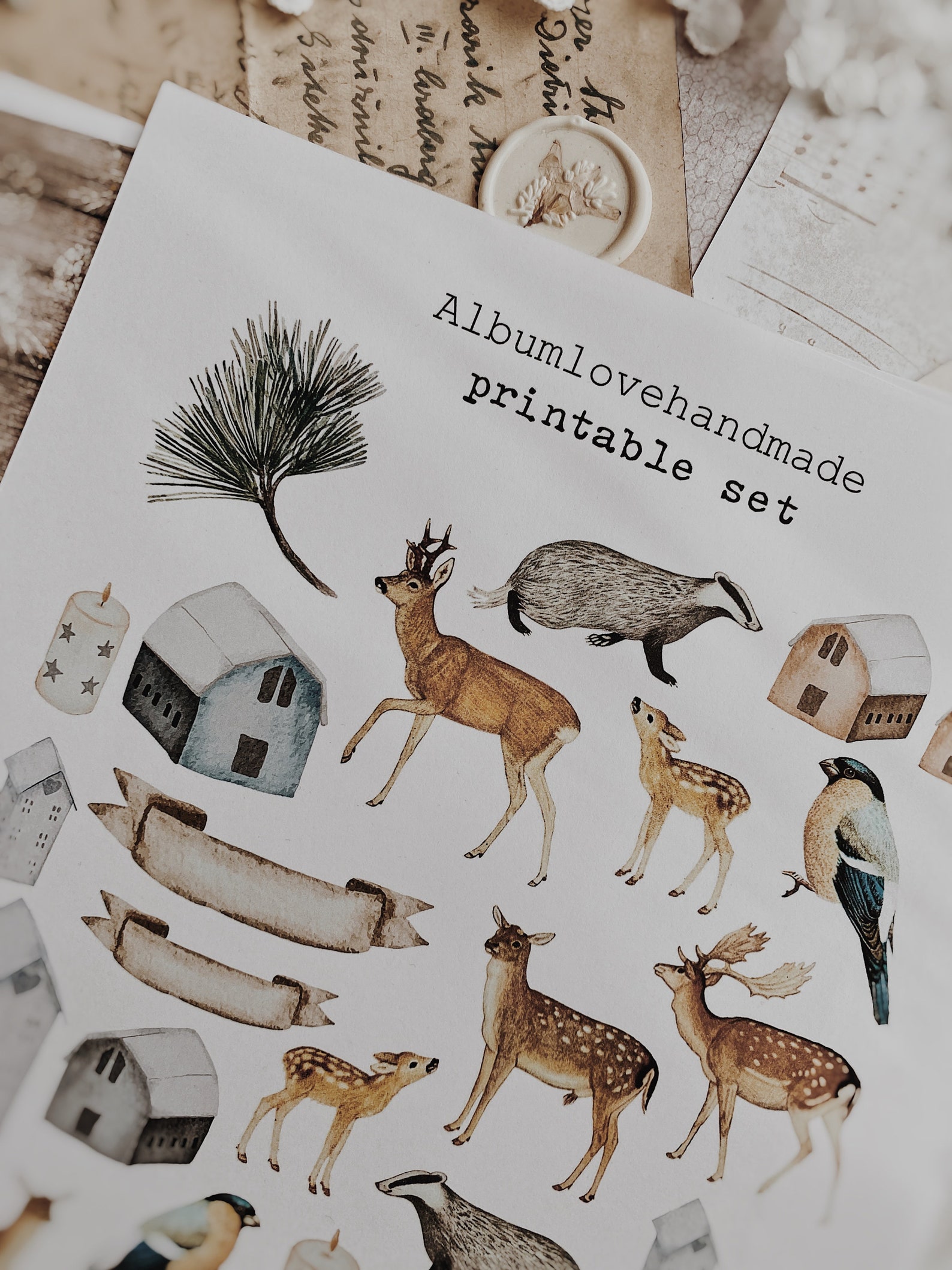 Printable A4 8.5x11 Winter Theme Forest Theme Digital - Etsy