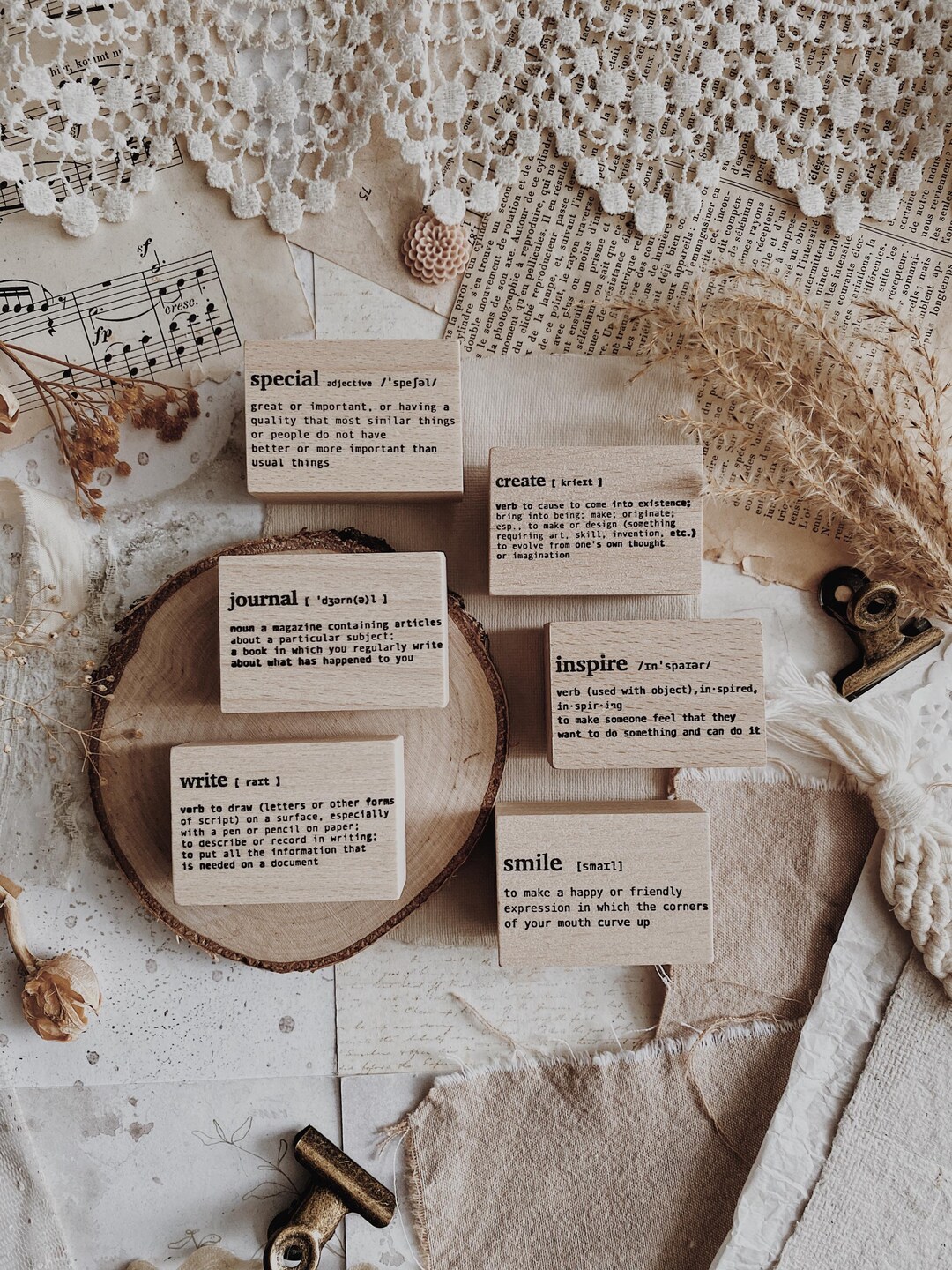 Dictionary Words Rubber Stamp: Vintage Journaling, Scrapbooking - Etsy
