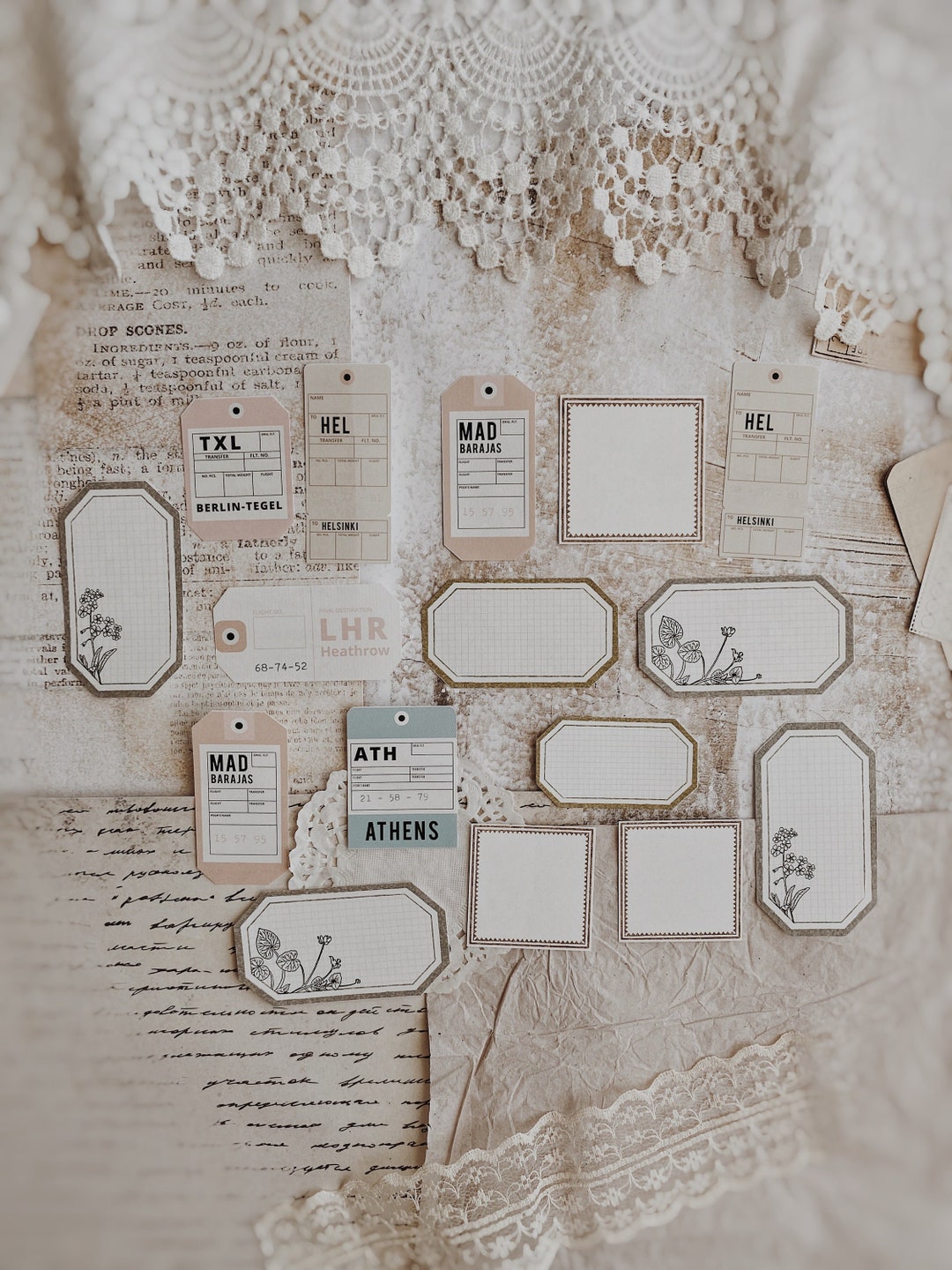 Handmade Pastel Journaling Labels: Snail Mail Cutouts (16 Pc) - Etsy