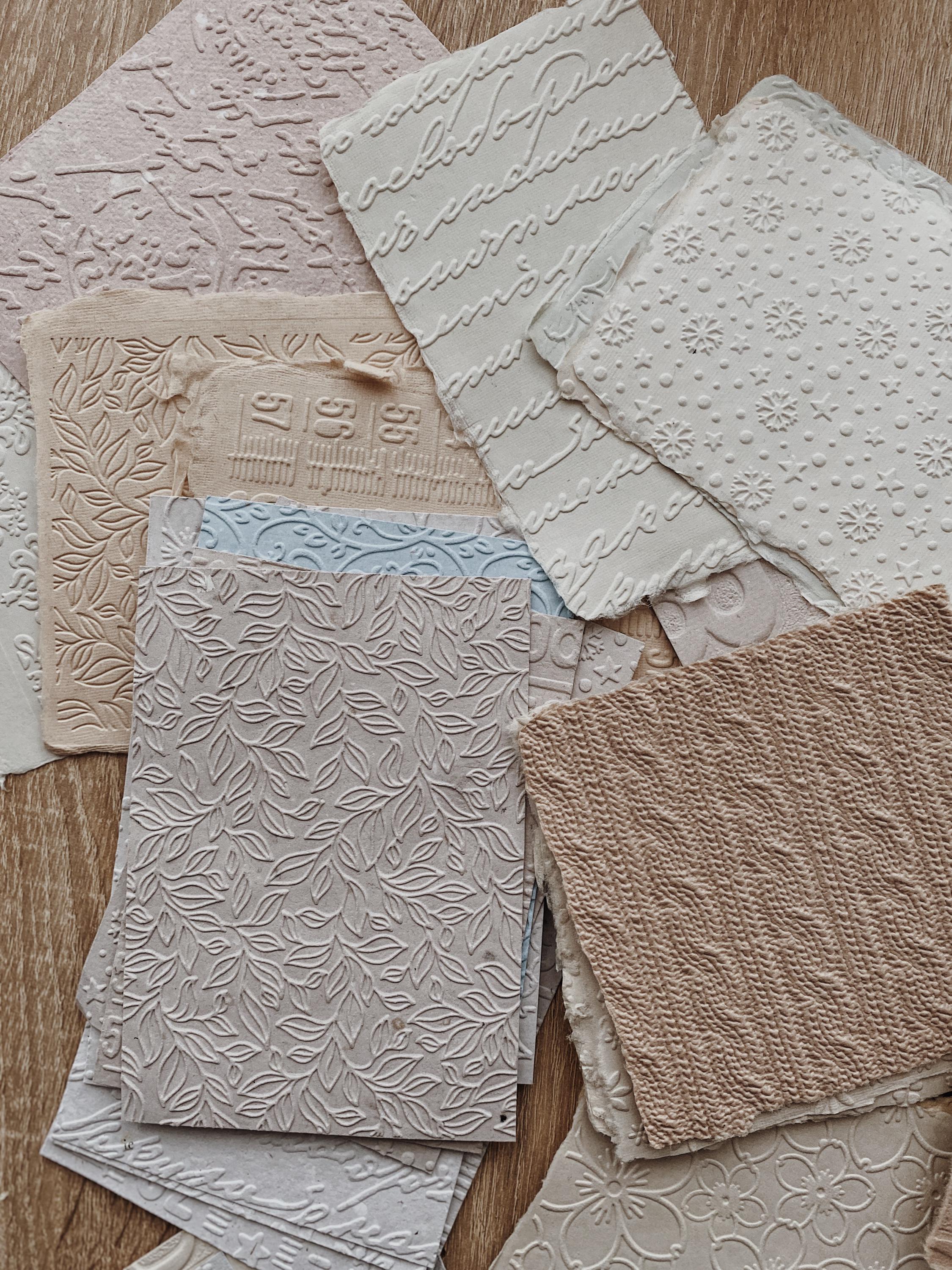 Handmade Embossed Paper Bundle | Scrapbooking, Cardmaking (10 Sheets A6 ...