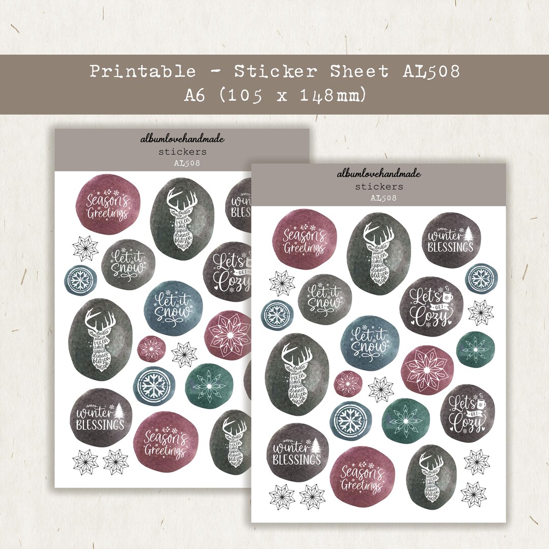 Winter Sticker Sheet | Printable Planner Stickers (digital Download) - Etsy