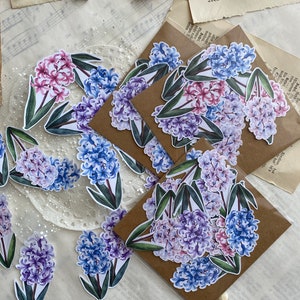 Stickers Hyacinth Stickers Spring Flower Stickers Journal Stickers Bujo ...