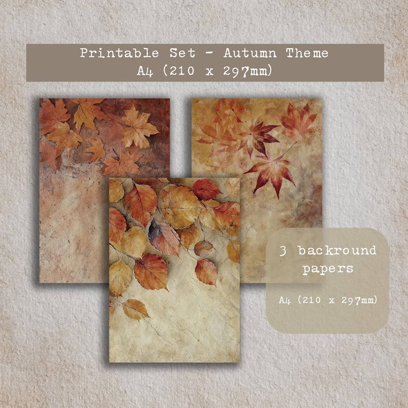 Printable | A4, 8.5x11 | Autumn Forest Theme | Collage Elements ...