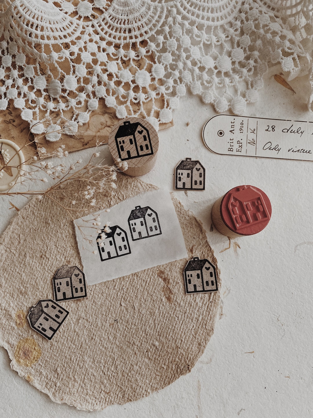 Mini House Rubber Stamp: Wooden Journal Stamp - Etsy