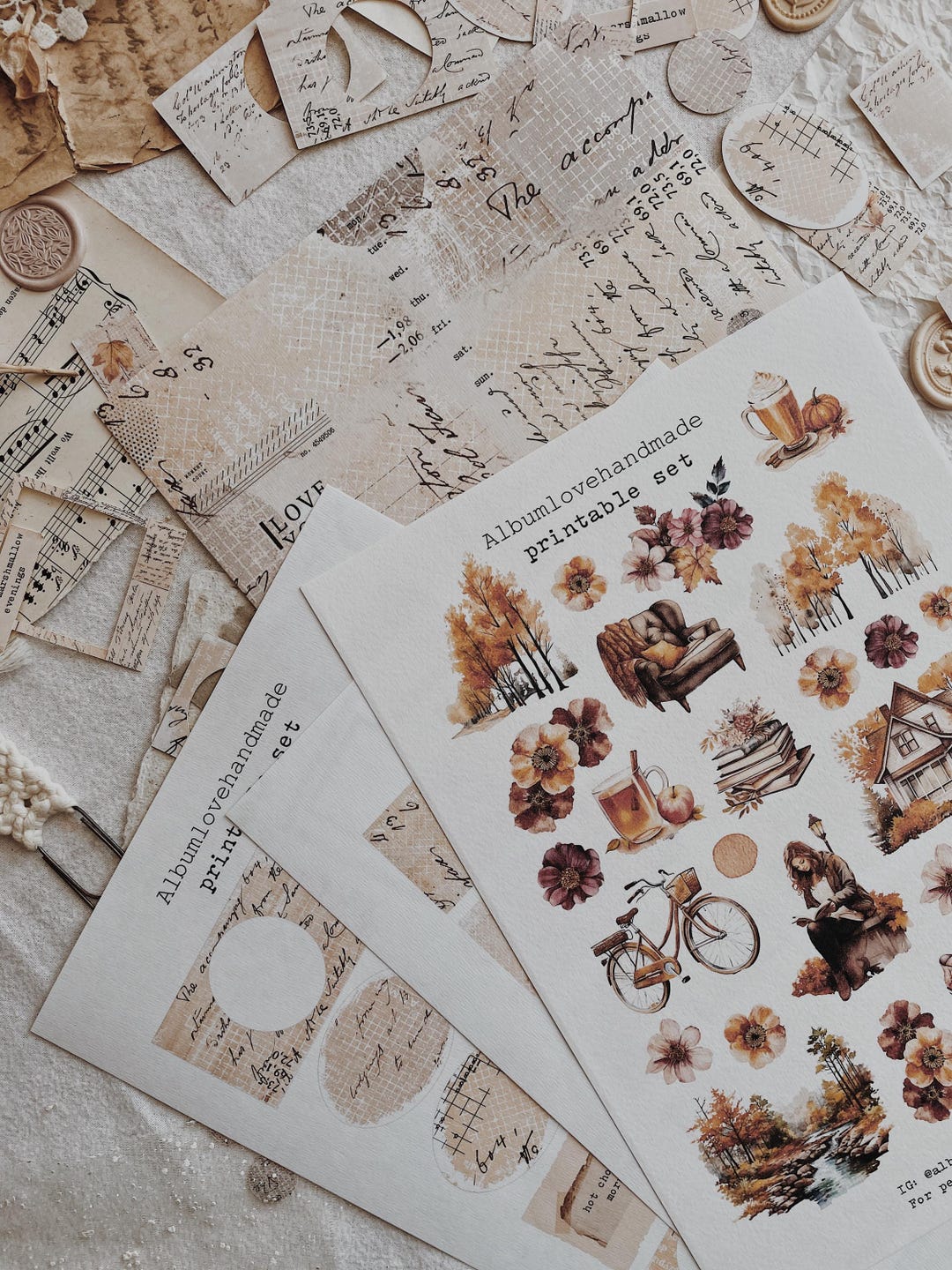 Printable | A4, 8.5x11 | Autumn Set | Printable Stickers | Digital ...