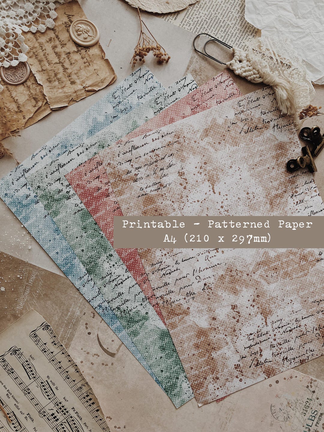A4 Patterned Paper: Colorful Collage Paper (digital Download) - Etsy