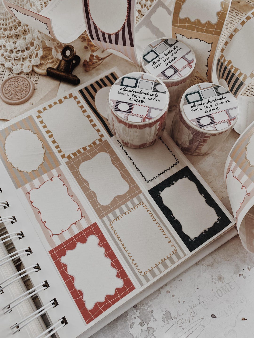 Frames Washi Tape: Deco Frames, Journaling Stickers (4cm Wide) - Etsy