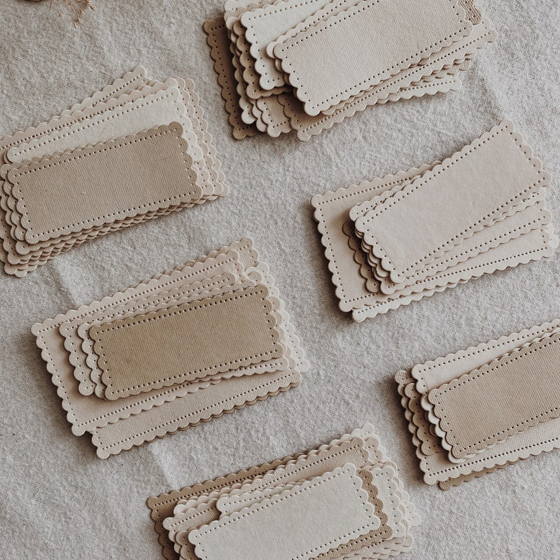 Scalloped Labels - Etsy