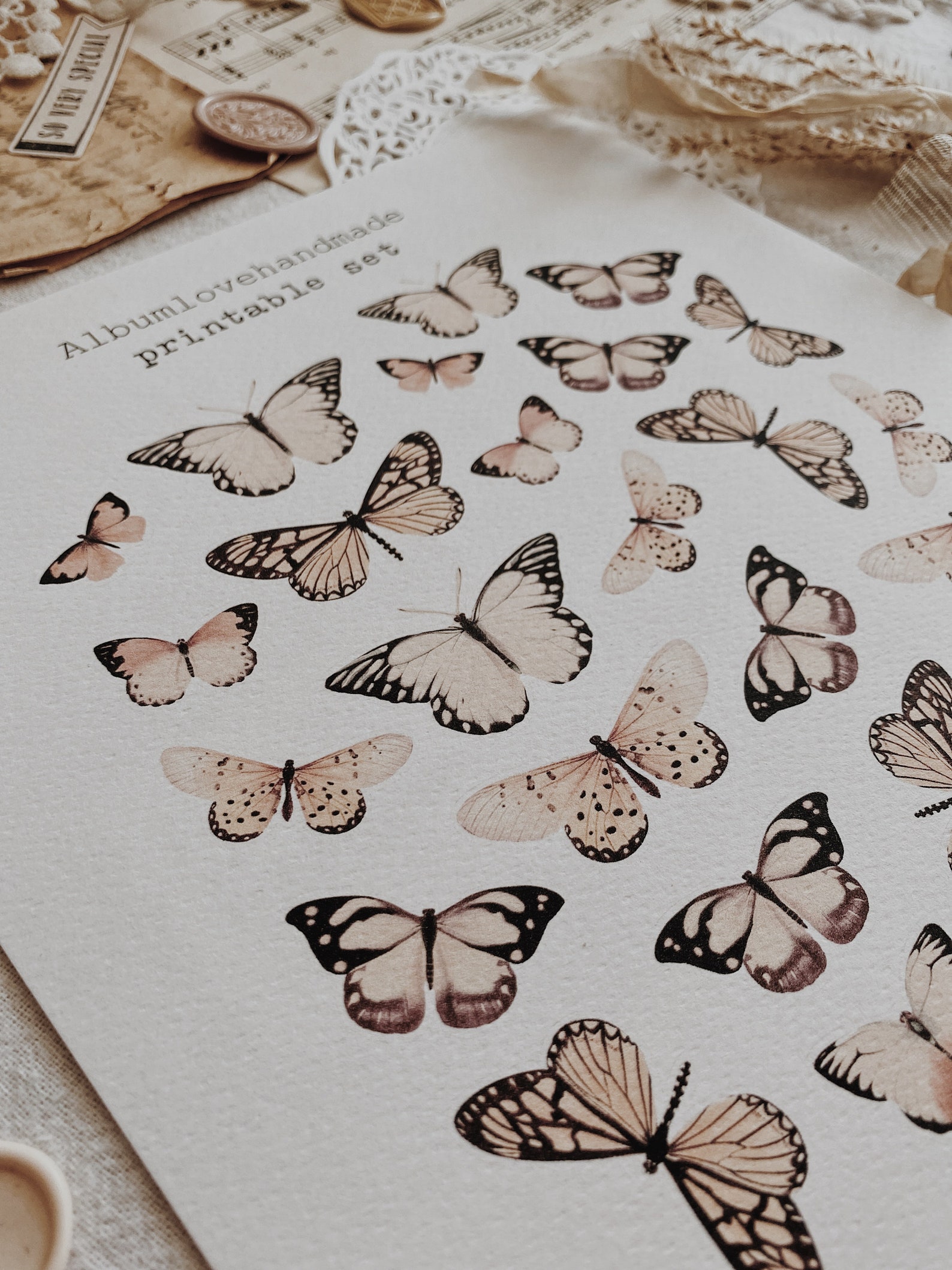 Printable A4, 8.5x11 Butterflies Ver.03 Printable Stickers Digital ...