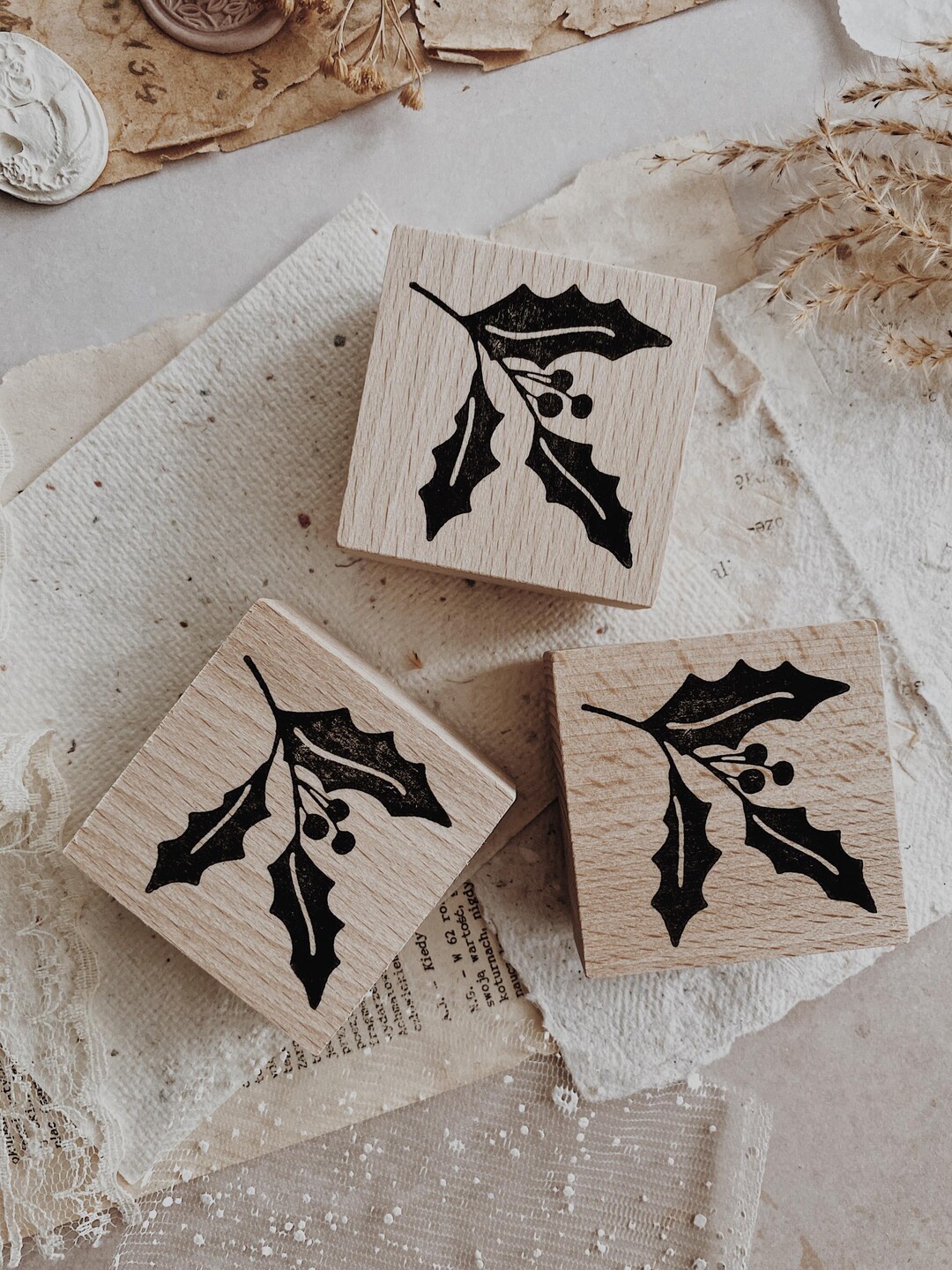 Rubber Stamp: Winter Holly Stamp, Scrapbooking, Paper Crafts, 5x5cm - Etsy