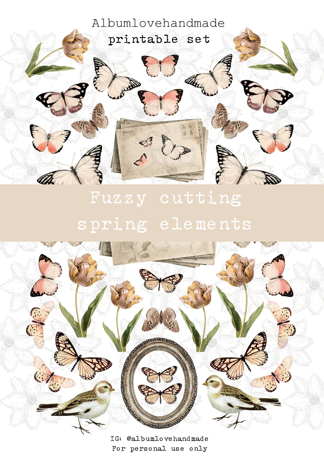 Printable | Fuzzy Cutting | Butterflies | Spring | Tulips | Spring ...