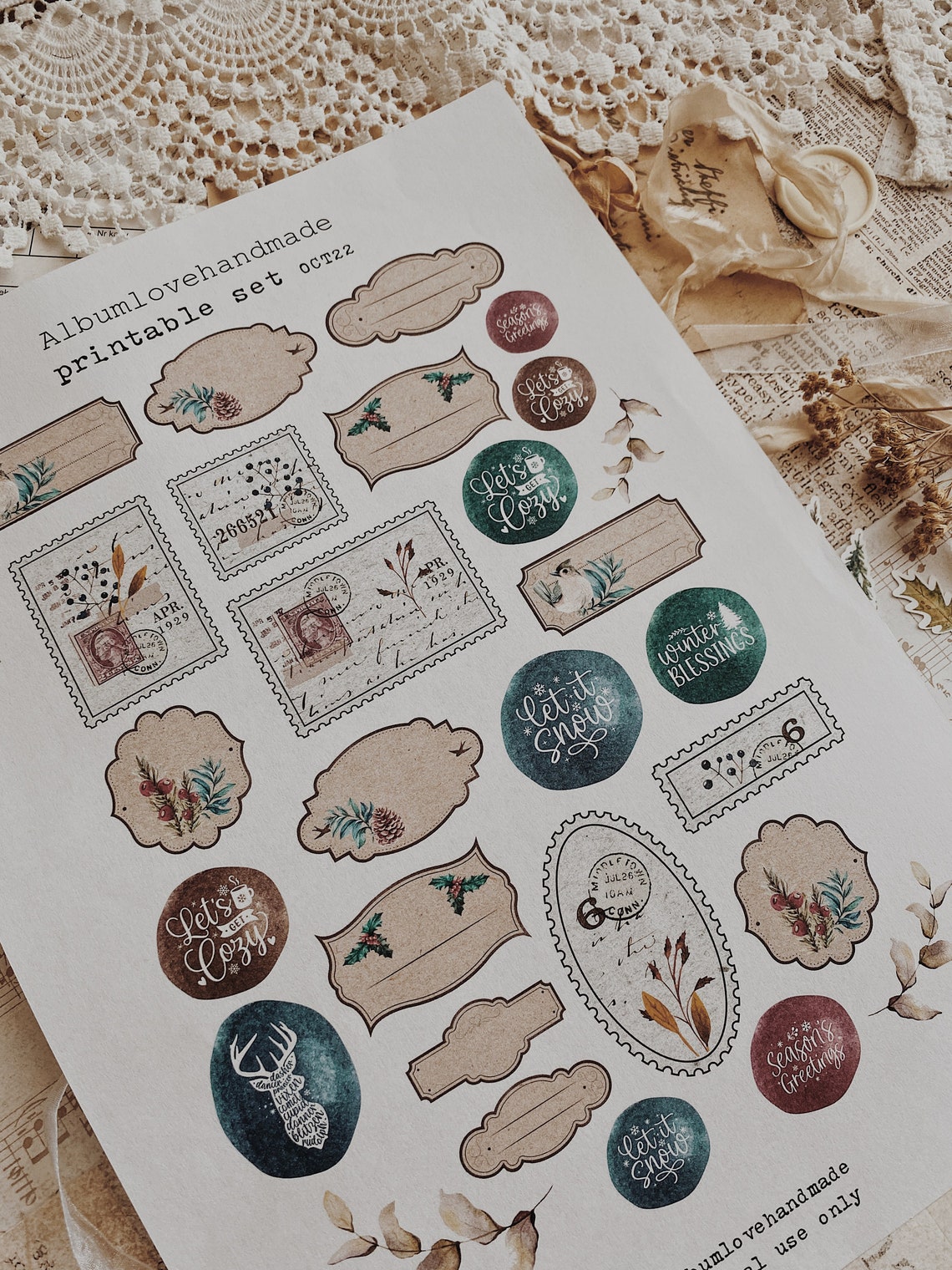 Printable A4 8.5x11 Winter Theme Forest Theme Digital - Etsy