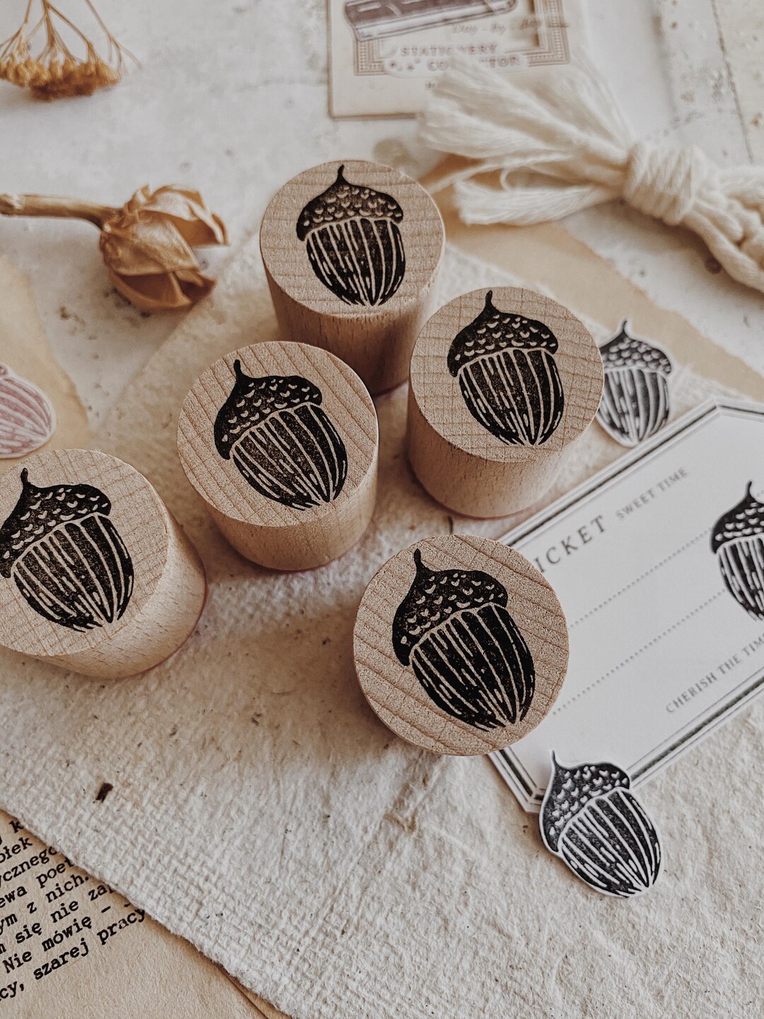 Acorn Rubber Stamp: Wooden Journal Stamp (2,5cm) - Etsy