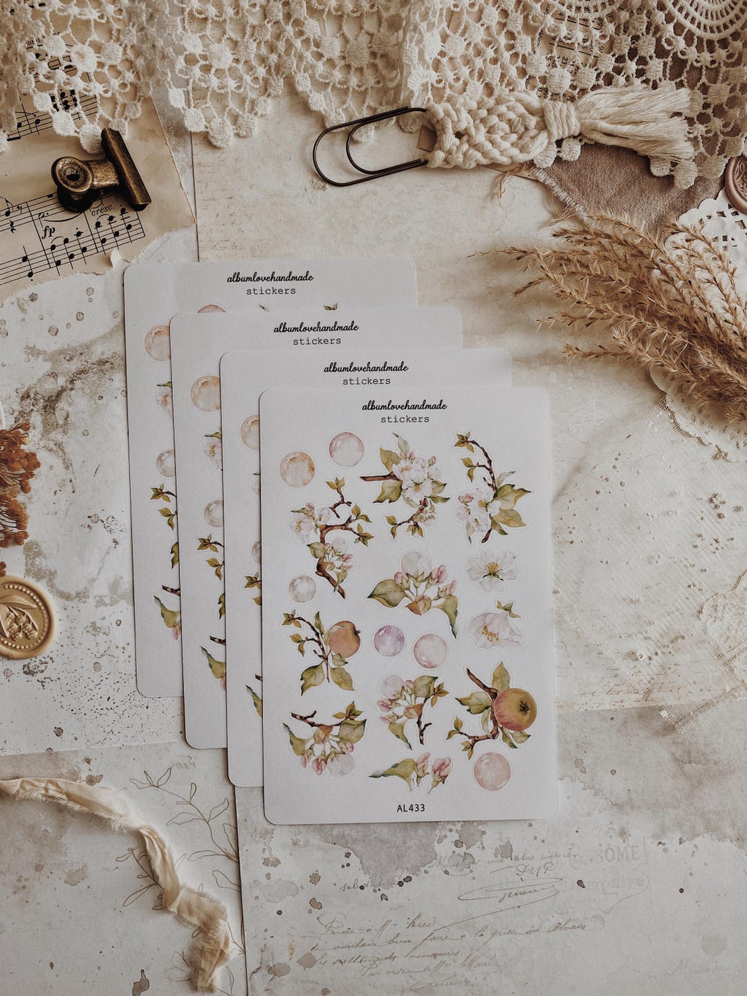 Stickers | Apple Bloom Stickers | Journal Stickers | Sticker Sheet ...