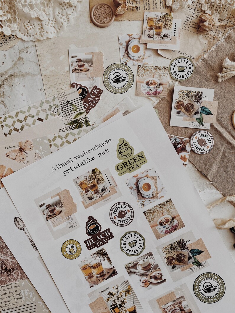 Tea Party Printable Stickers: Journaling & Planner (digital Download ...