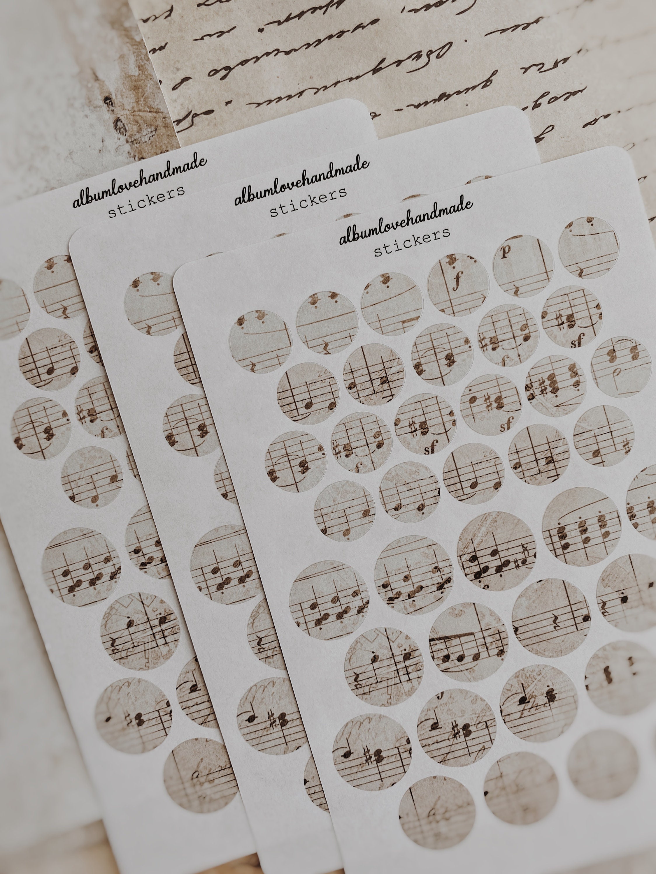 Stickers Musical Notes Music Sheet Planner Stickers | Etsy