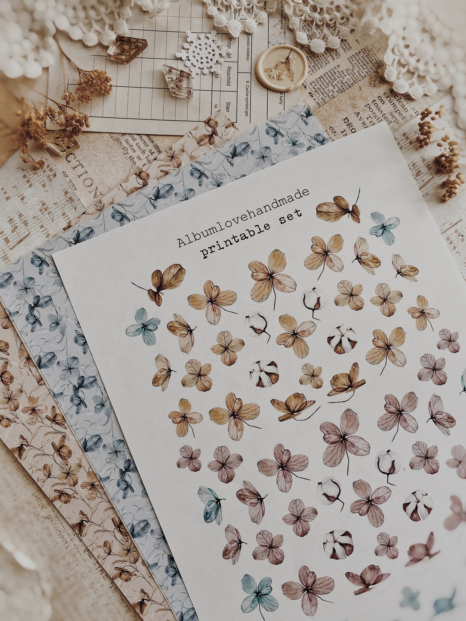 Printable | A4, 8.5x11 | Hydrangea Theme | Digital | Instant Download ...