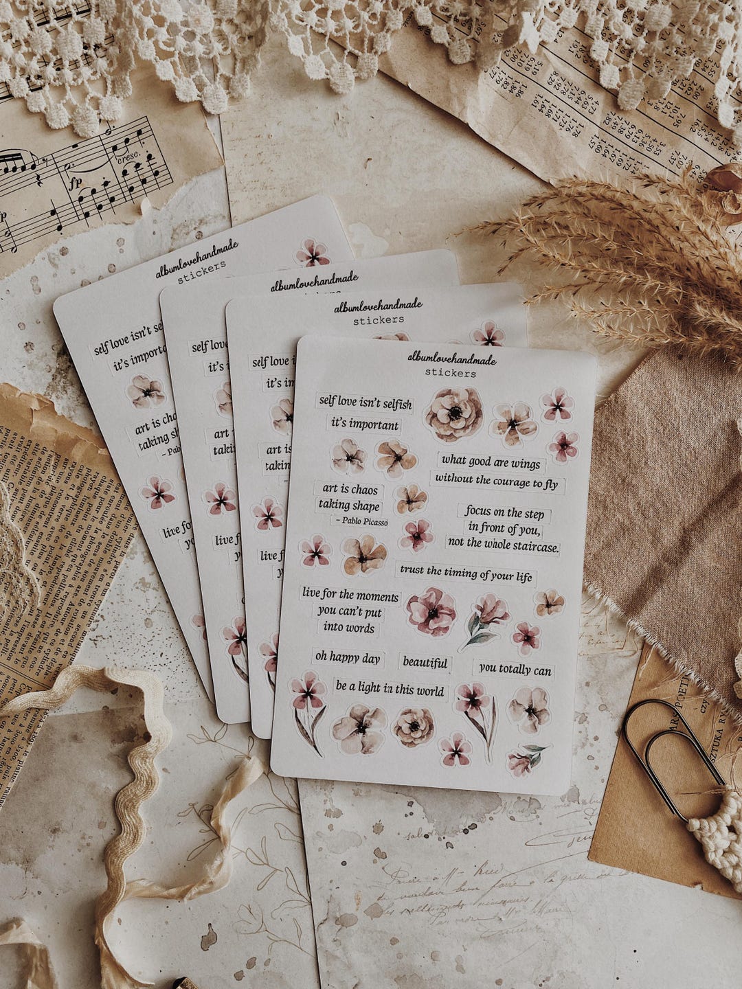 Stickers | Phrase Sticker | Typewriter Phrases | Word Journaling ...