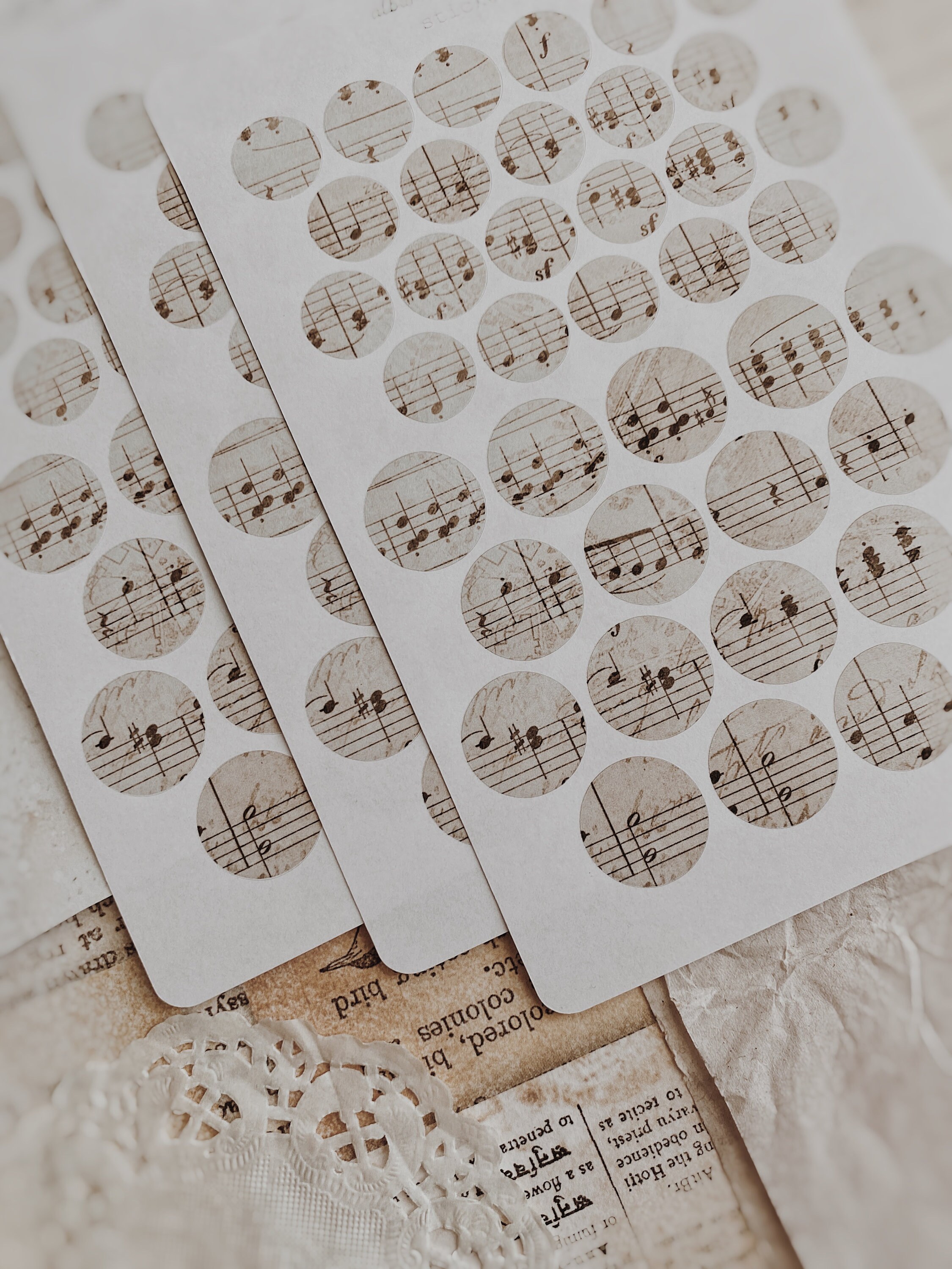 Stickers Musical Notes Music Sheet Planner Stickers | Etsy