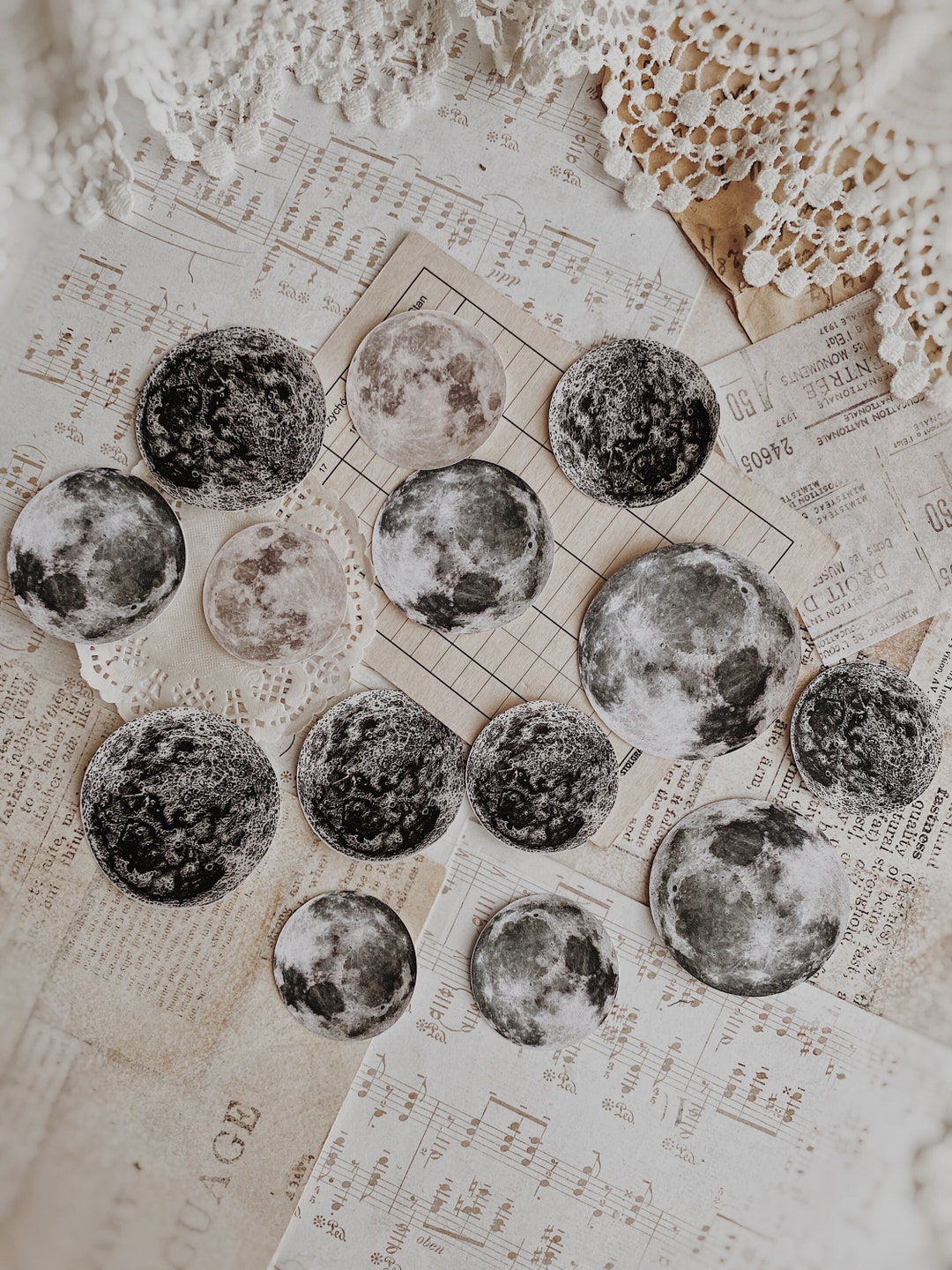 Cut Outs | Moon | Moon Cut Outs | Space | Planner Moons | Realistic ...