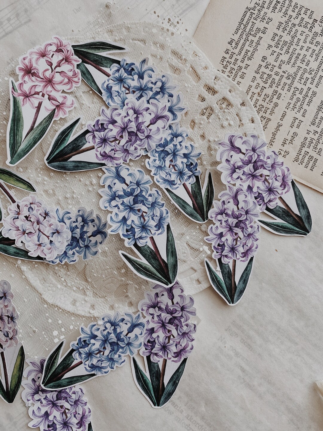 Stickers Hyacinth Stickers Spring Flower Stickers Journal Stickers Bujo ...
