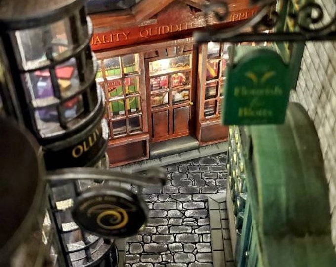 The Wizard's Book Nook Diagon Alley Inspired Design Book Shelf Insert ... The Wizard's Book Nook Diagon Alley Inspired Design Book Shelf Insert ...
