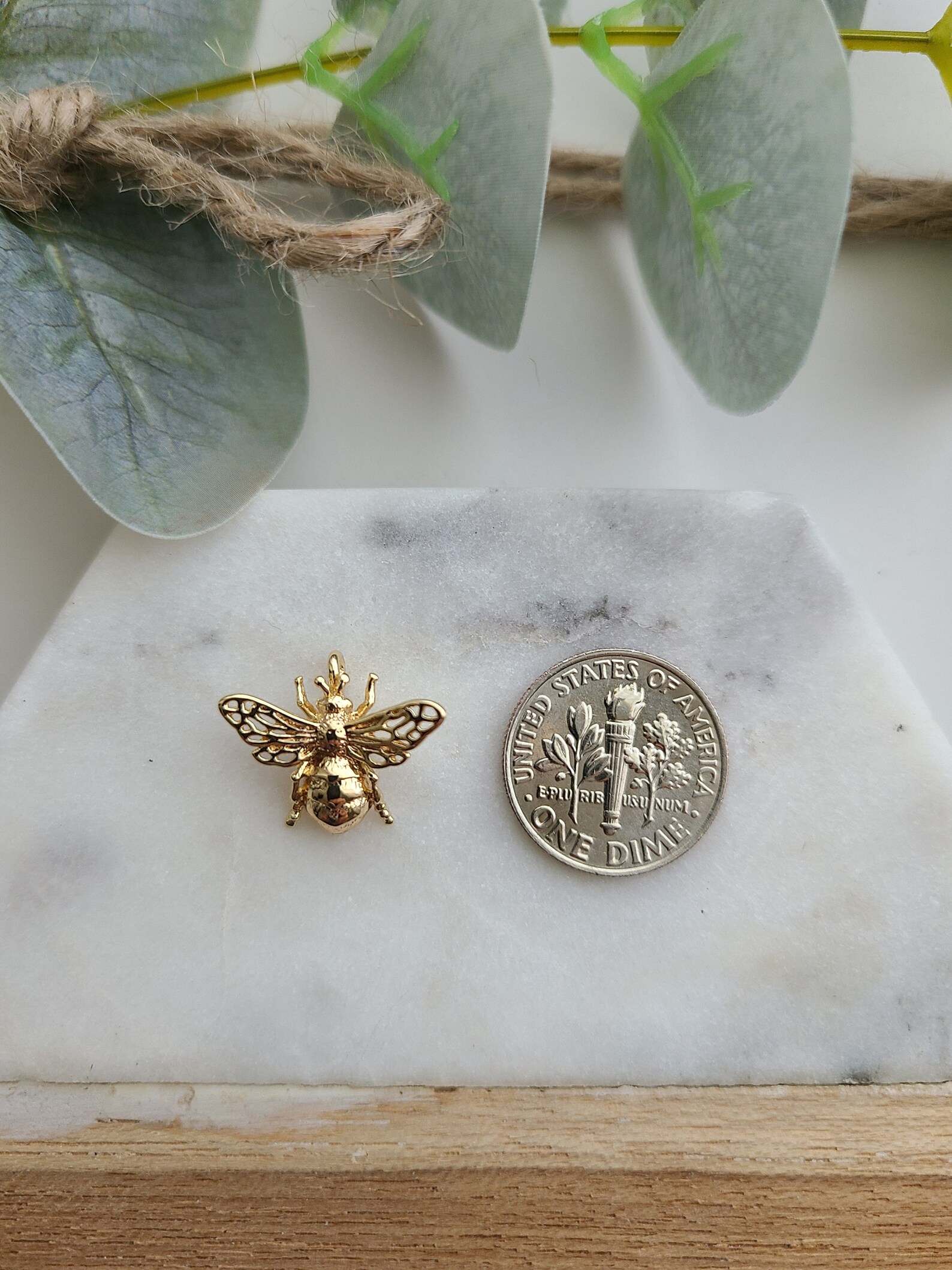 Tiny Bee Necklace, Dainty Bee Necklace, Honey Bee Charm, Bumble Bee ...