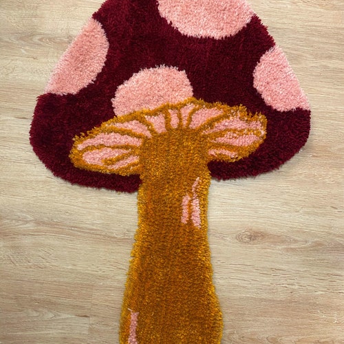 PRE ORDER Mushroom Rug/ Tufted Rug/ Trippy Colorfull Mushroom - Etsy UK